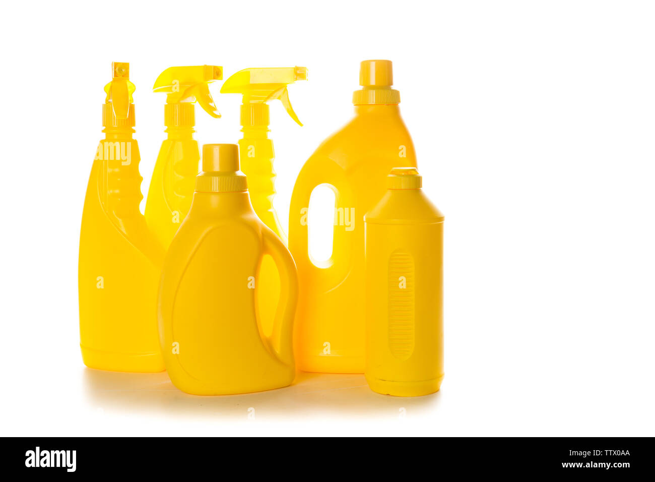 Cleaning product plastic container for house clean on white background ...