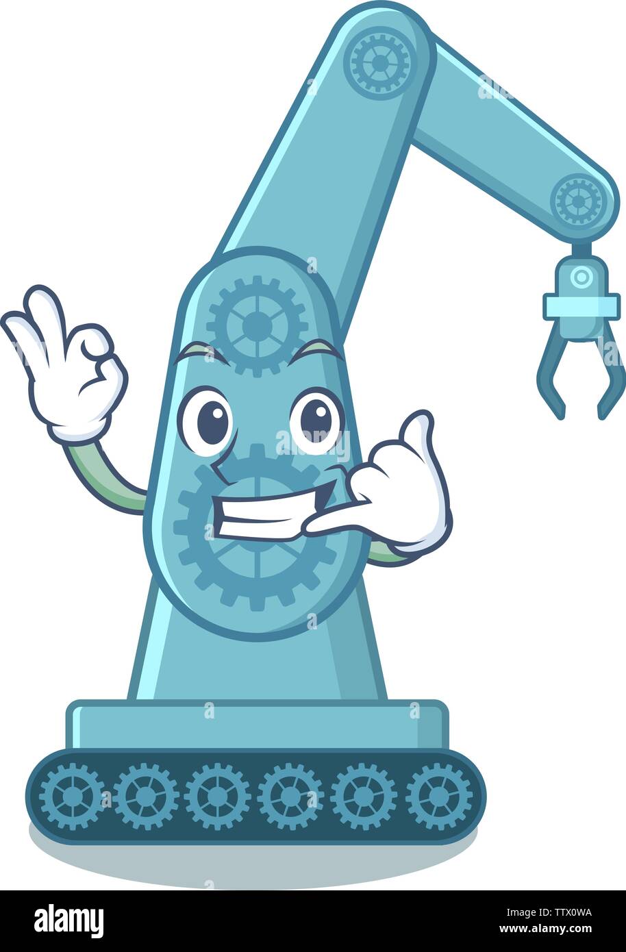 Call me toy mechatronic robot arm cartoon shape Stock Vector Image ...