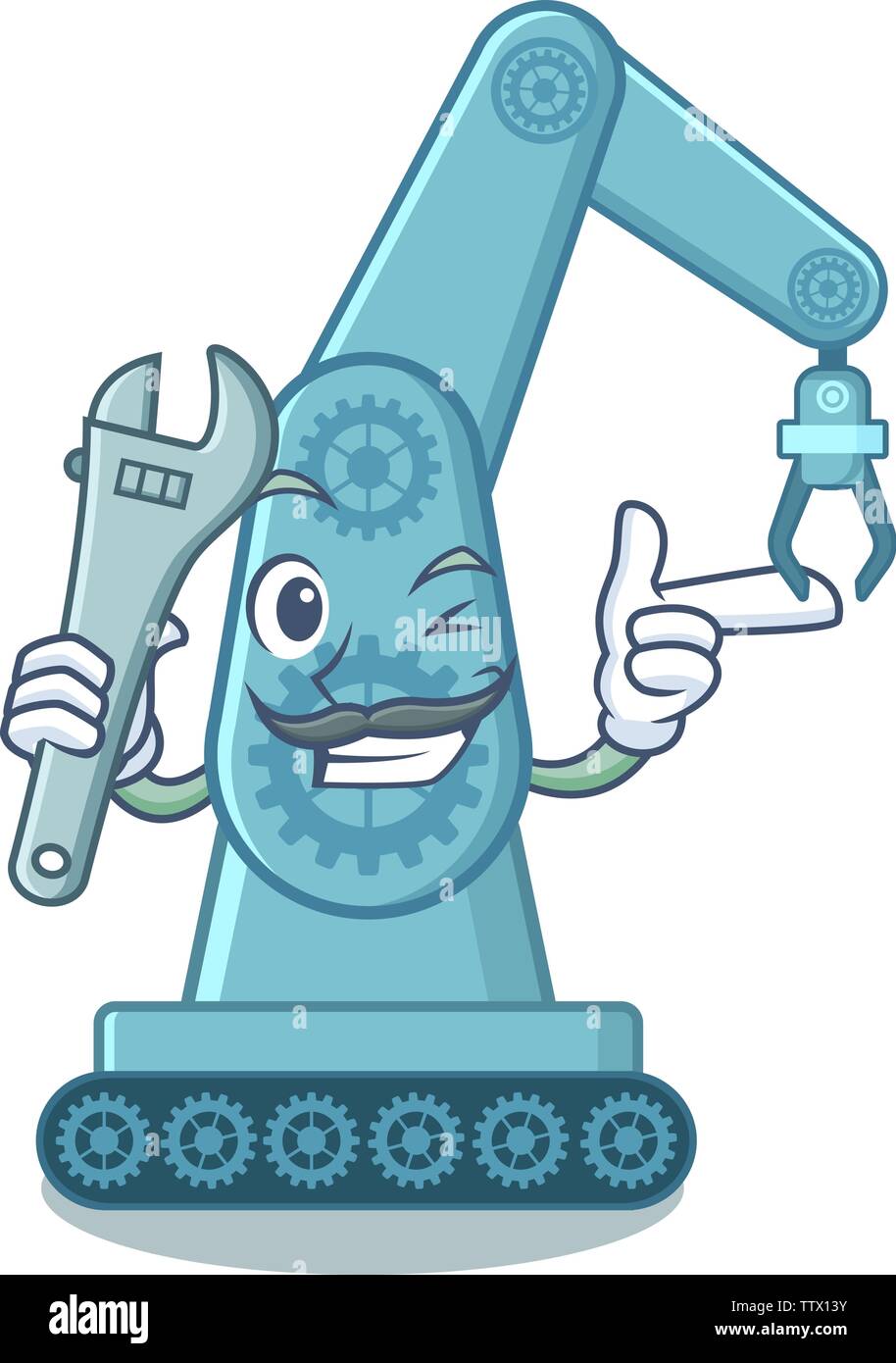 Mechanic toy mechatronic robot arm cartoon shape Stock Vector Image ...