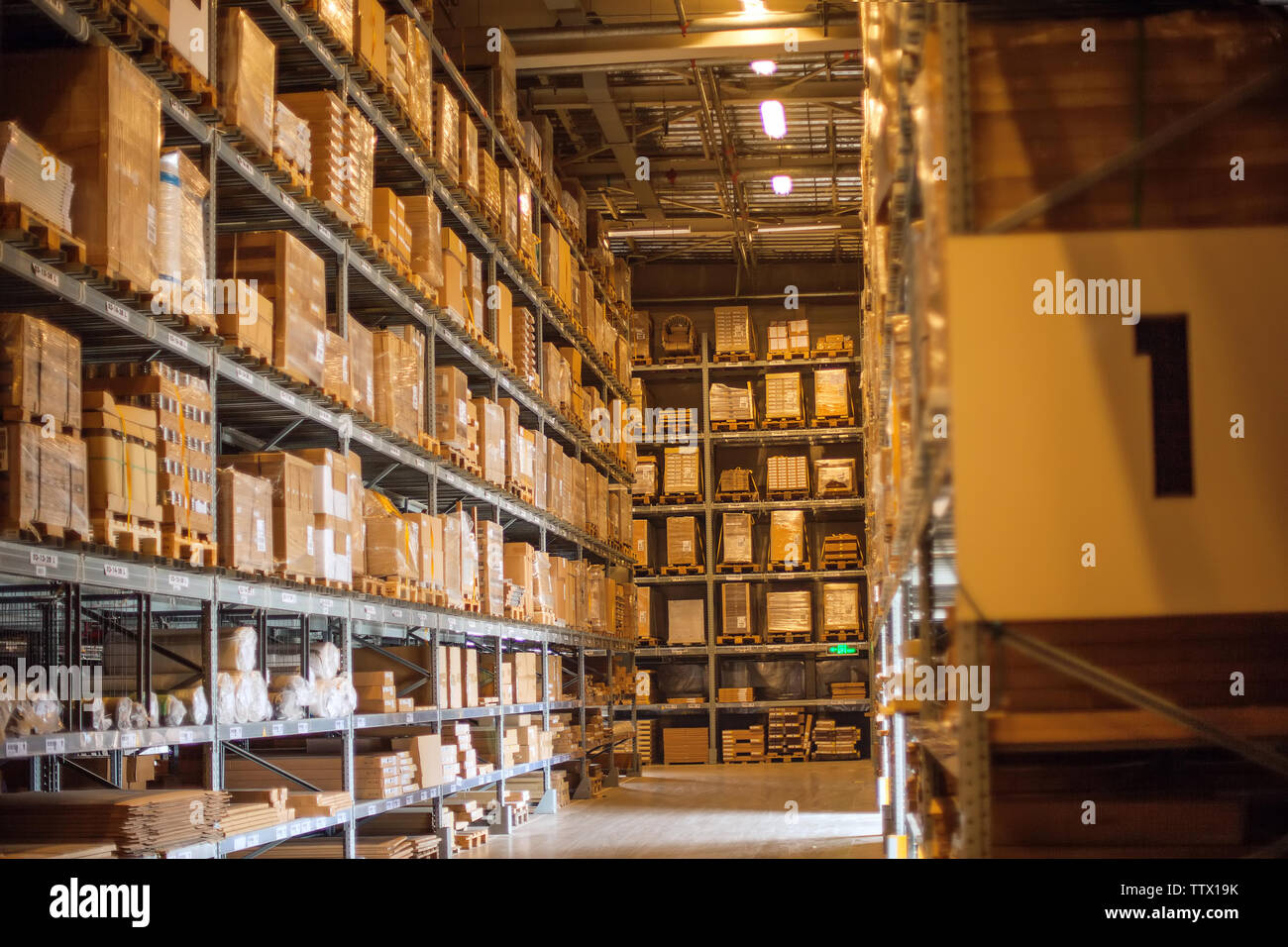 The goods in the logistics warehouse Stock Photo - Alamy