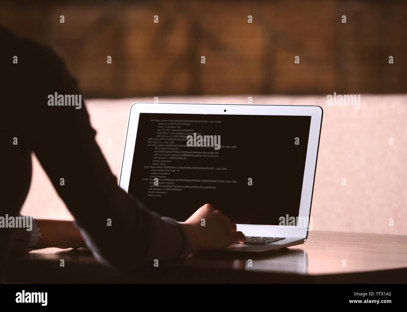 Hacker girl working computer hi-res stock photography and images - Alamy