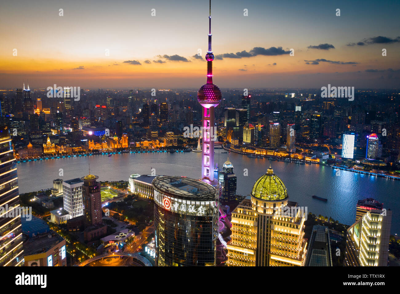 shanghai night scene Stock Photo - Alamy