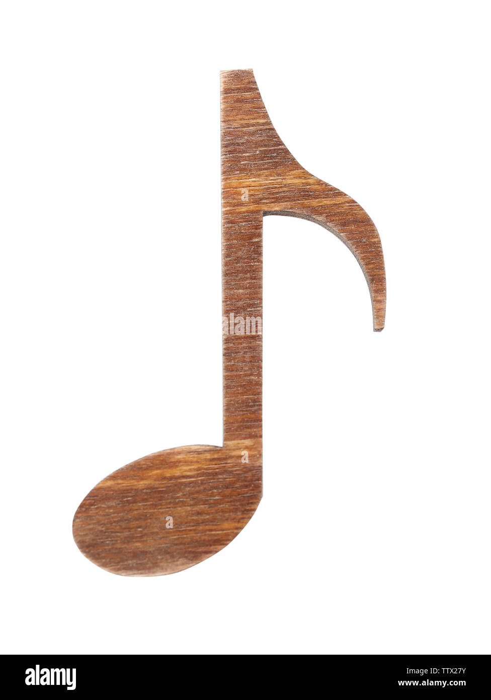 Wooden music note isolated on white Stock Photo - Alamy
