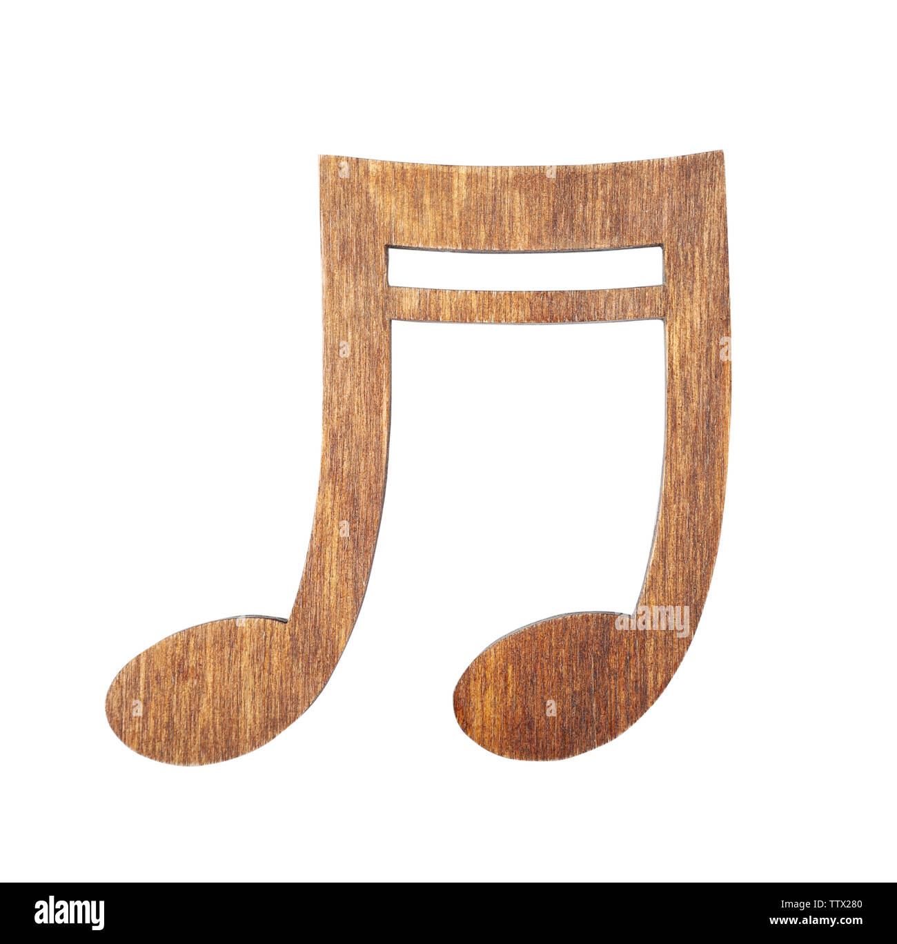 Wooden music note isolated on white Stock Photo - Alamy