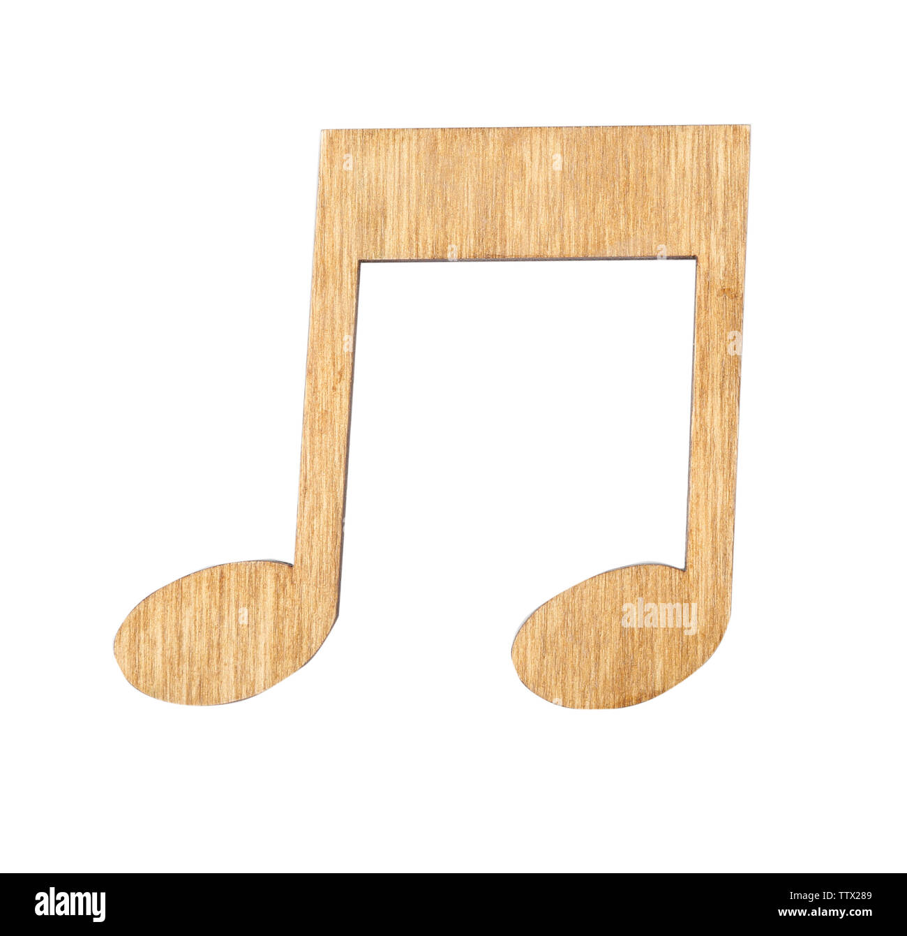 Wooden music note isolated on white Stock Photo - Alamy