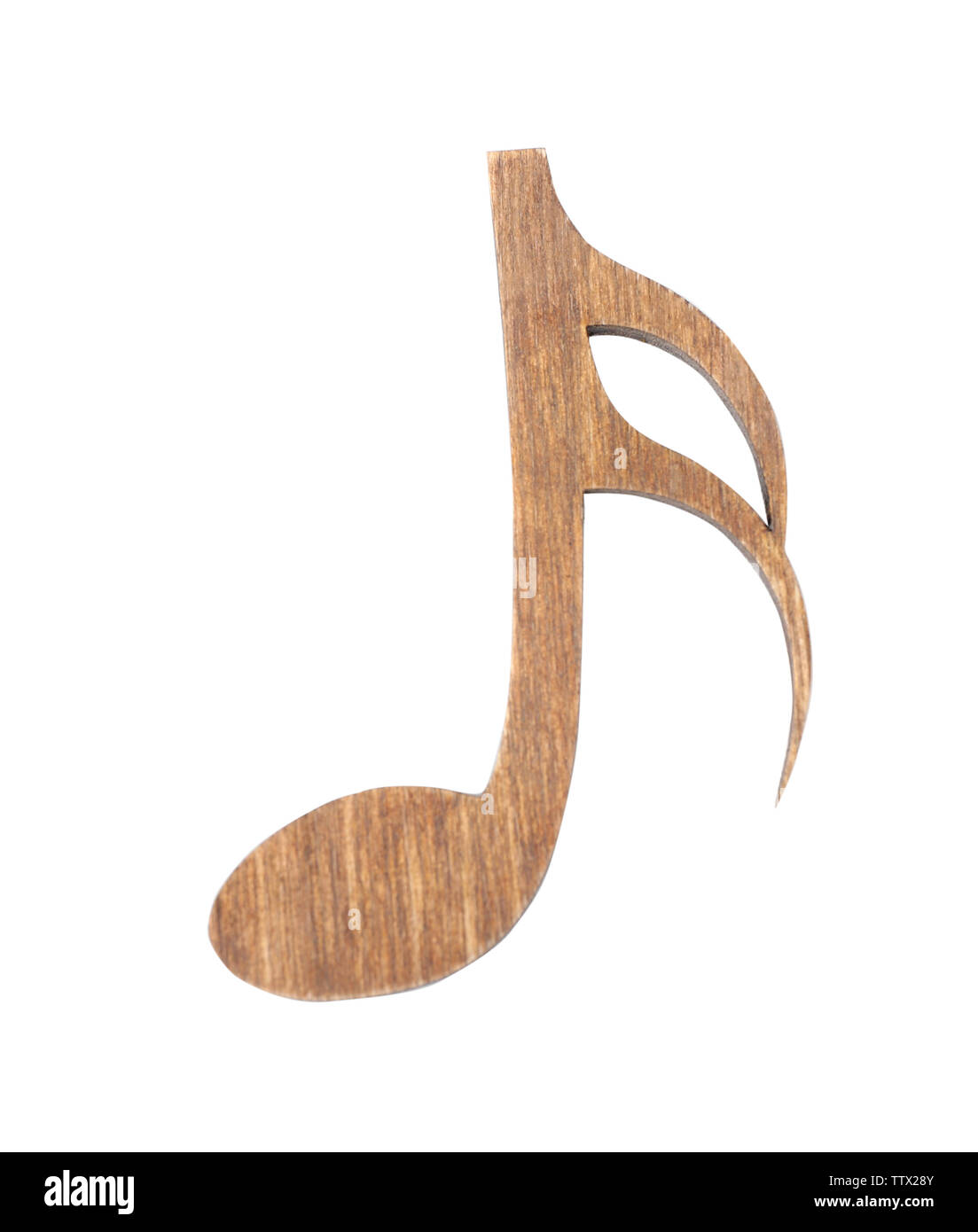 Wooden music note isolated on white Stock Photo - Alamy