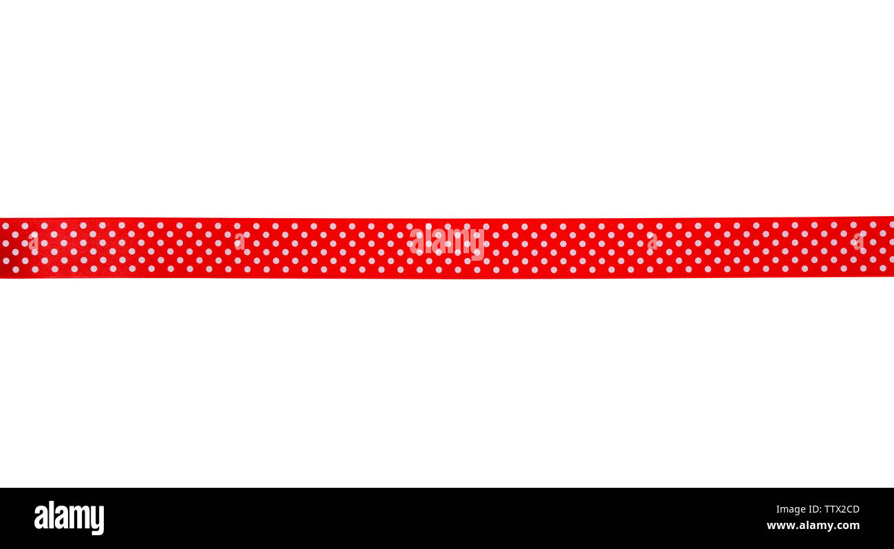 Red ribbon on white background Stock Photo - Alamy