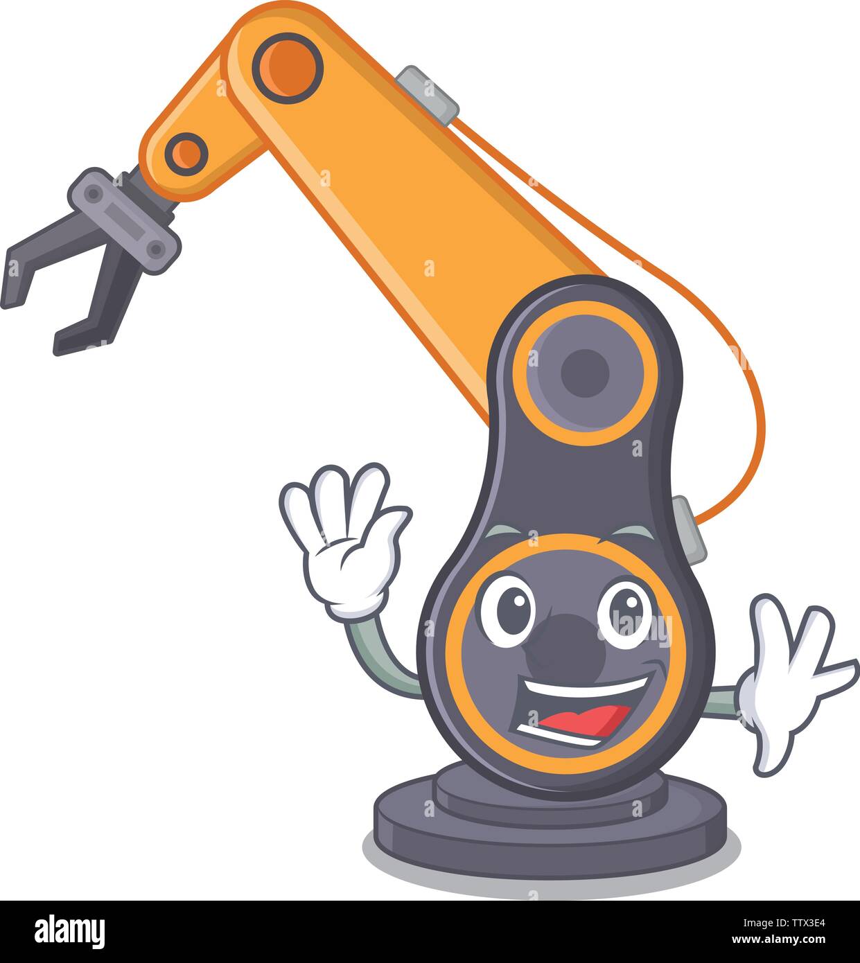 Waving toy industrial robotic hand the a cratoon Stock Vector Image ...