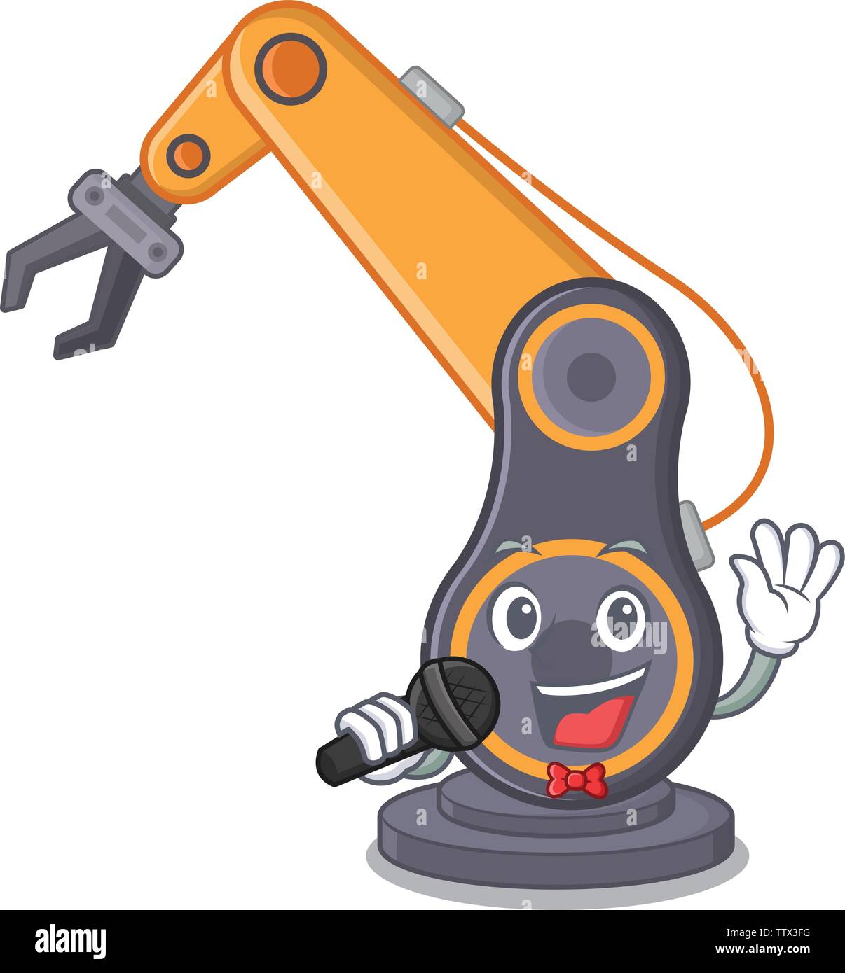Singing industrial robotic hand isolated with cartoon Stock Vector ...