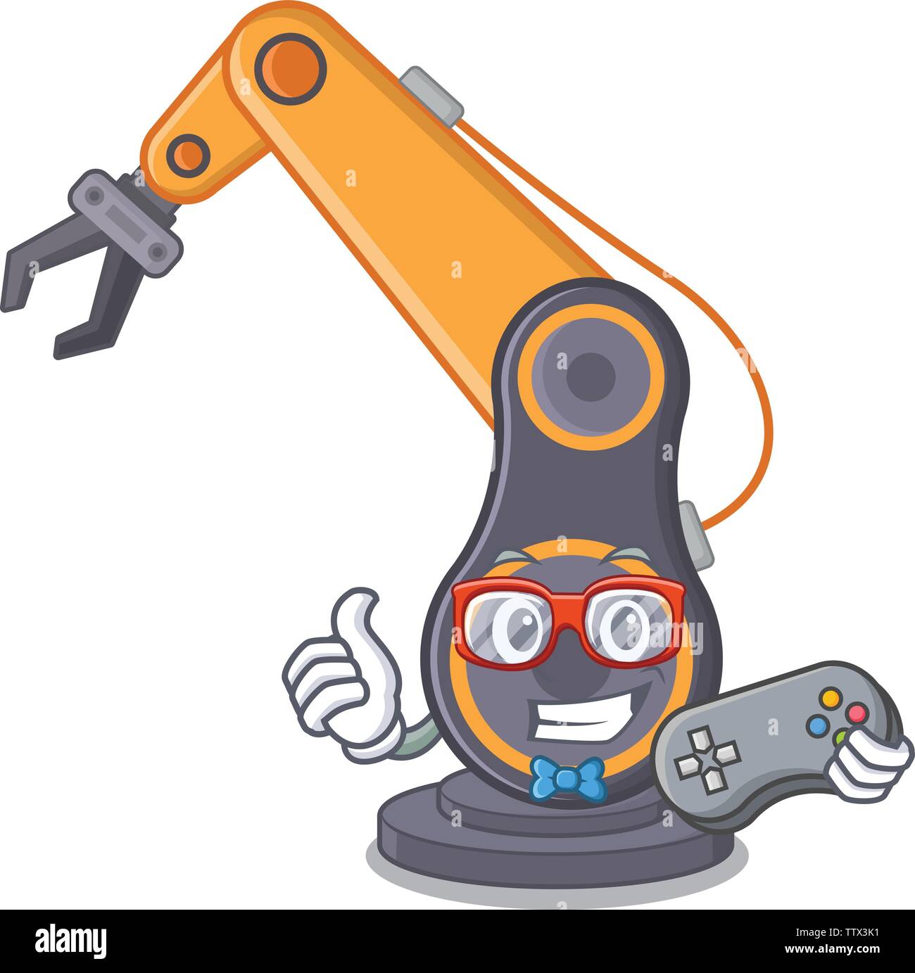 Gamer industrial robotic hand isolated with cartoon Stock Vector Image ...