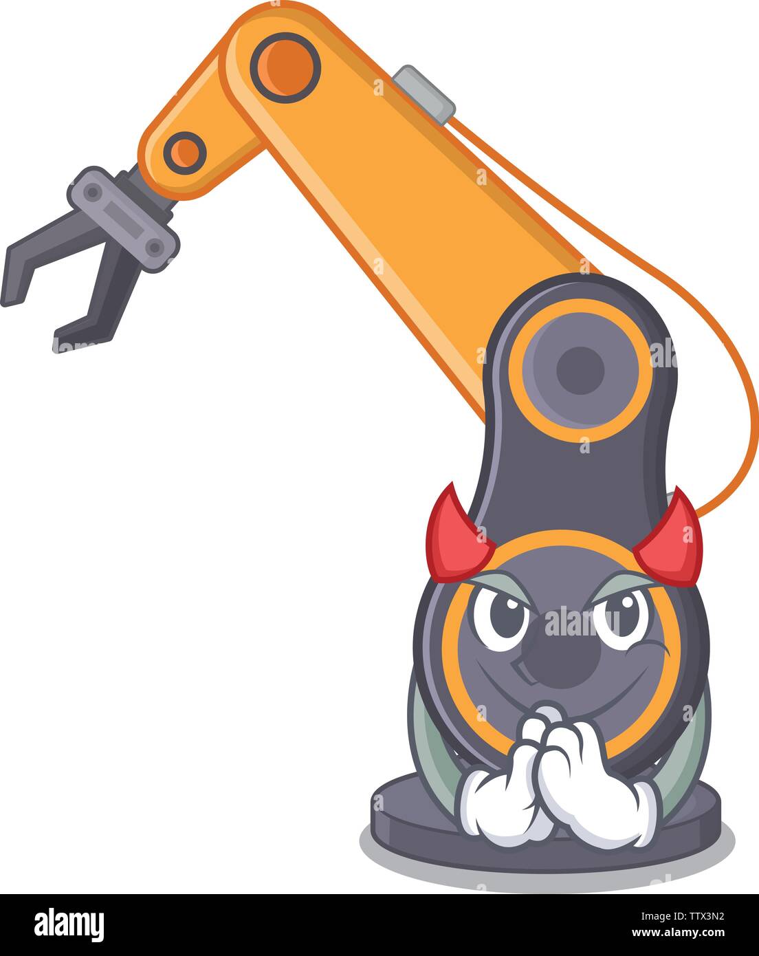 Devil industrial robotic hand isolated with cartoon Stock Vector Image ...