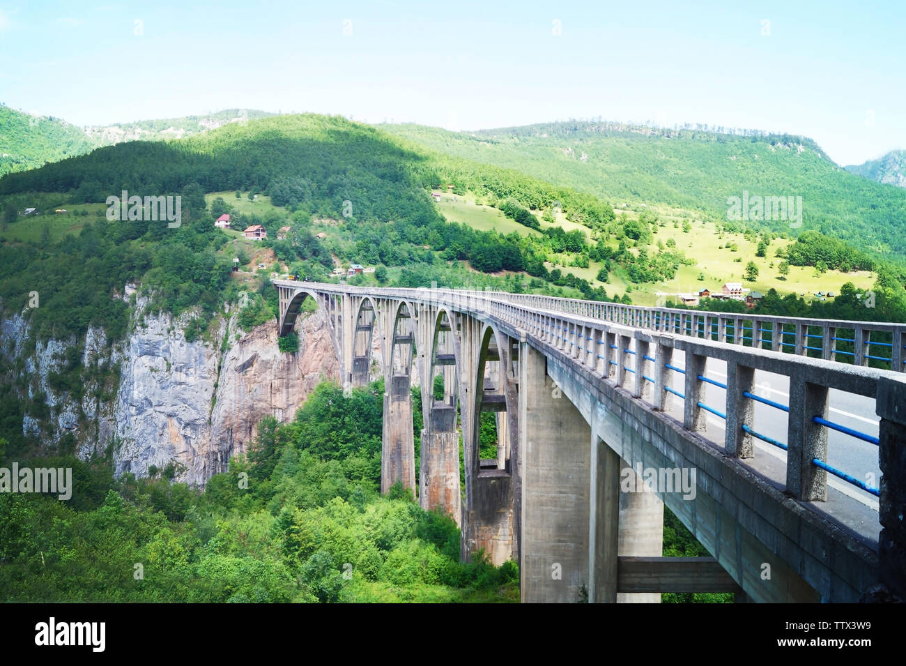 Mountain bridge and beautiful landscape Stock Photo - Alamy