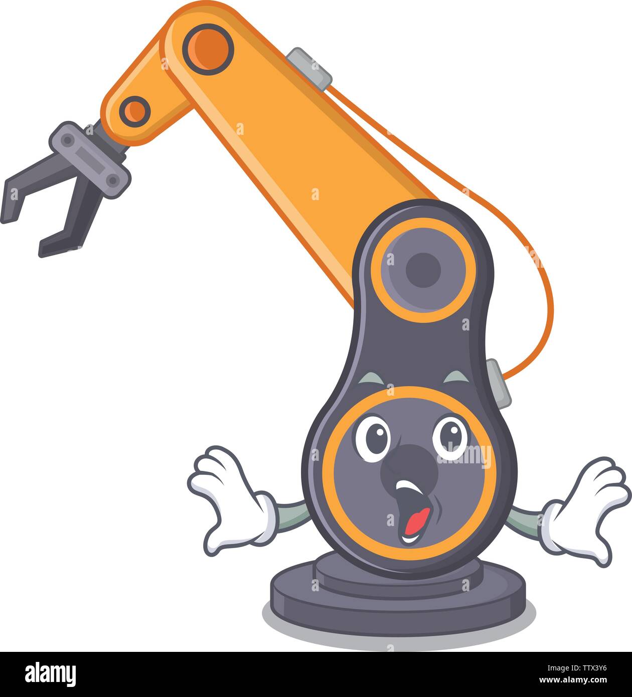 Surprised industrial robotic hand isolated with cartoon Stock Vector ...