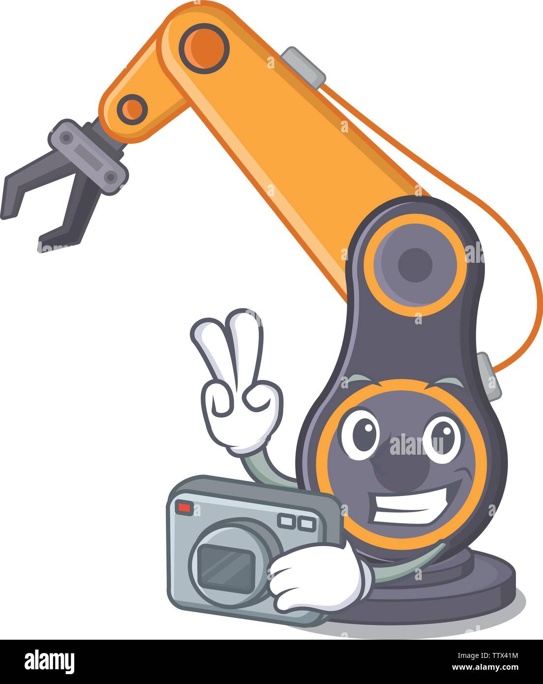 Photographer industrial robotic hand isolated with cartoon Stock Vector ...