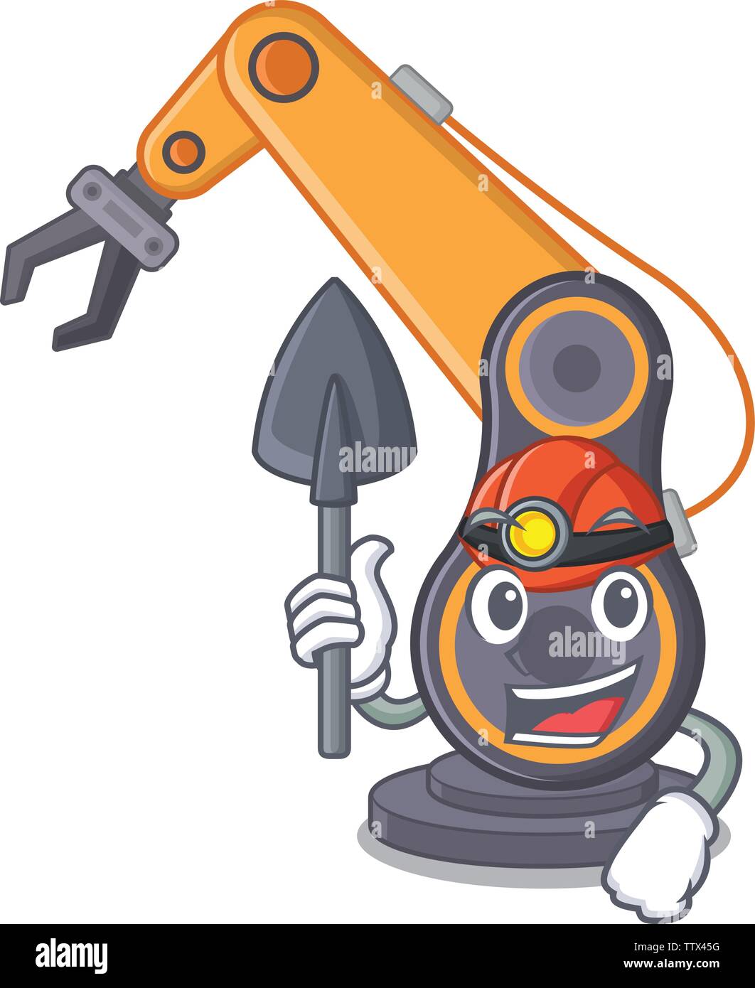 Miner industrial robotic hand isolated with cartoon Stock Vector Image ...