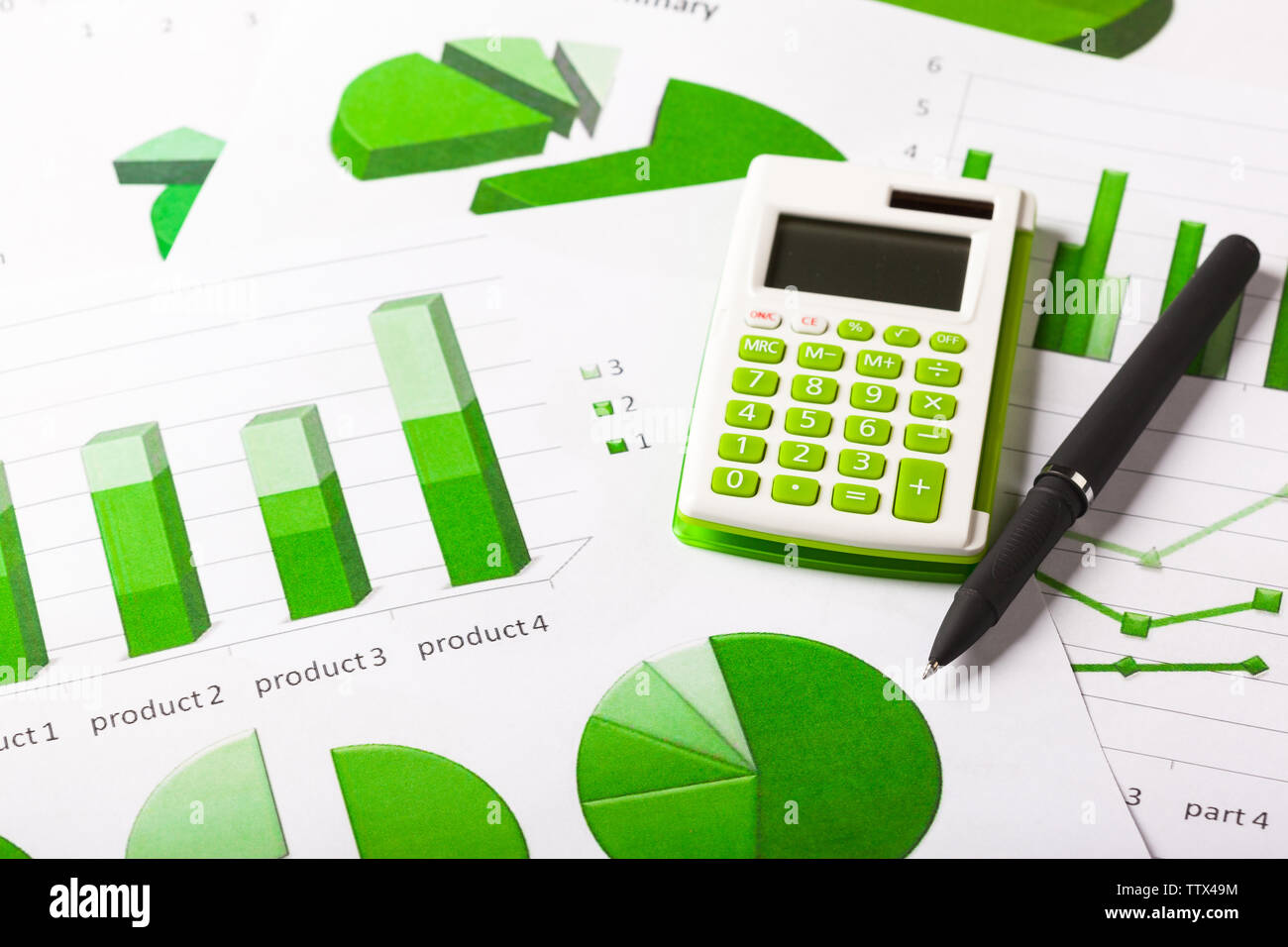 Business Charts Green Stock Photo - Alamy