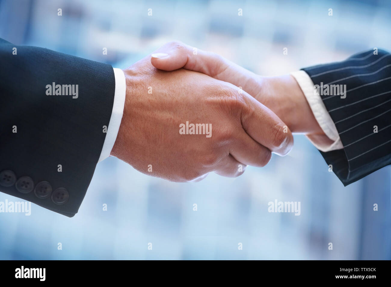 Two business executives shaking hands Stock Photo - Alamy
