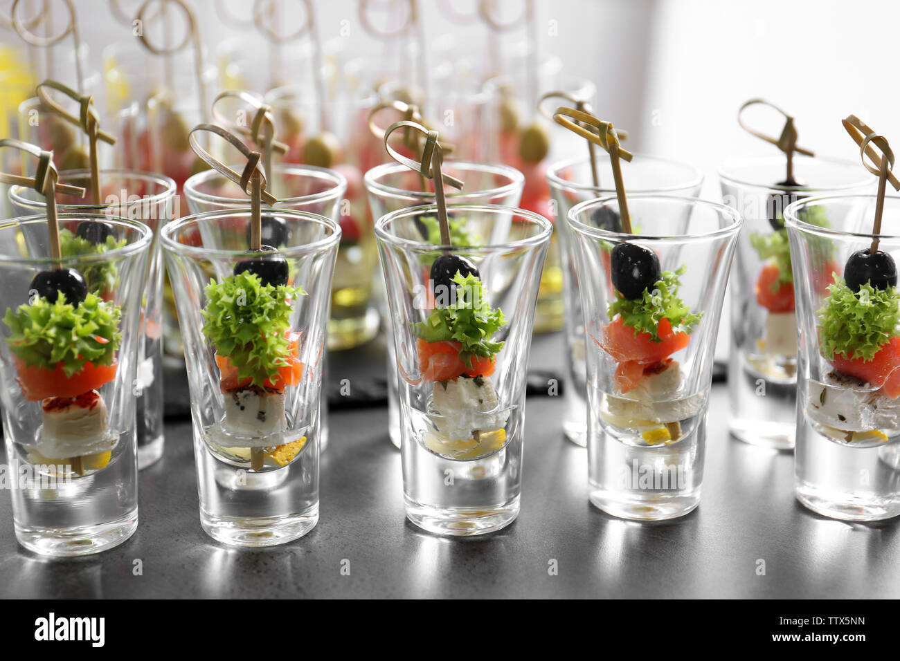 Canapes on buffet table stand hi-res stock photography and images - Alamy