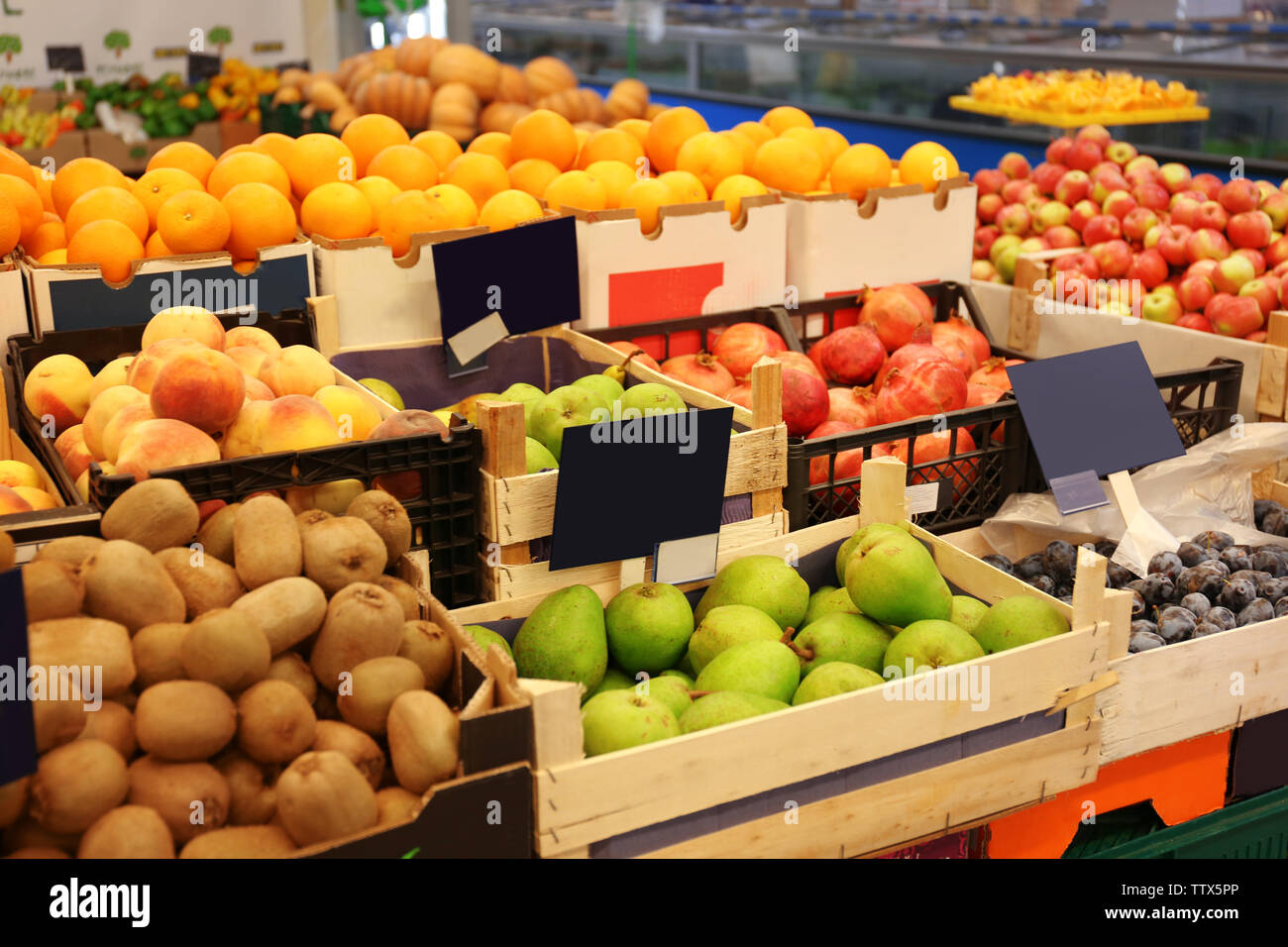 Fresh fruits in supermarket Stock Photo - Alamy