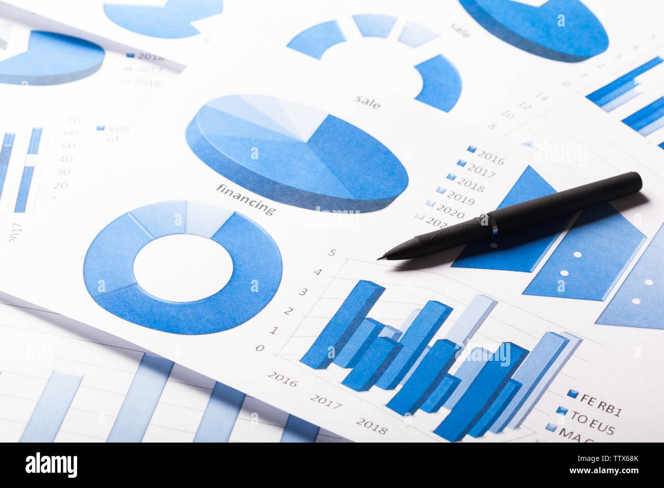 Business Charts blue Stock Photo - Alamy