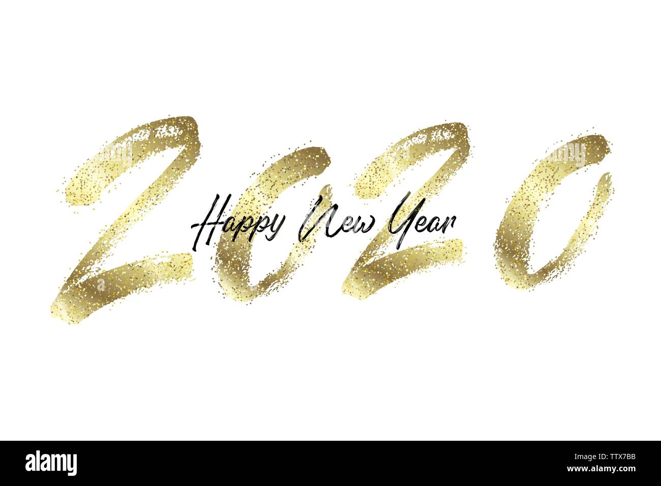 Golden 2020 number realistic Stock Vector Images - Alamy