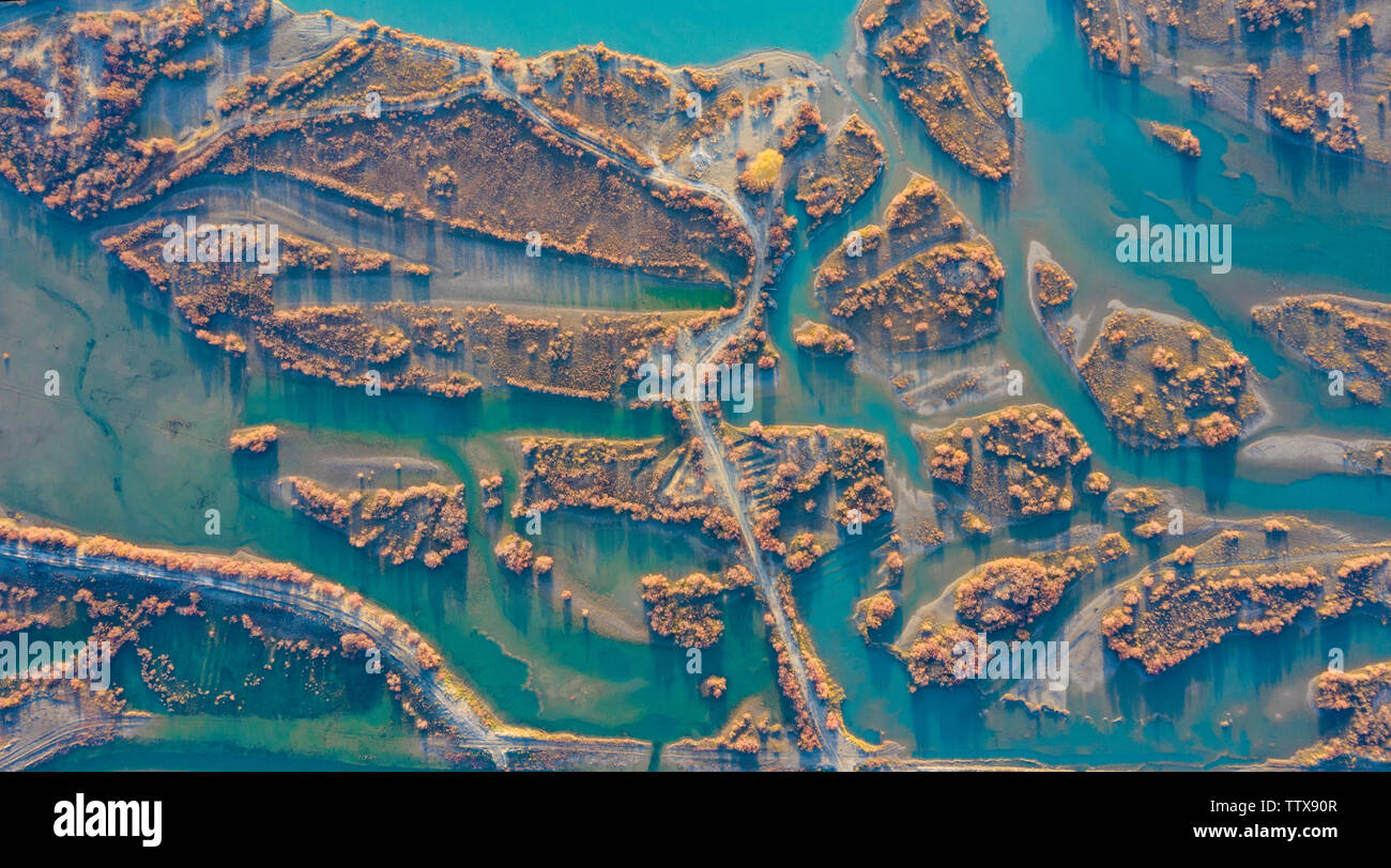 A river in an aerial view Stock Photo - Alamy