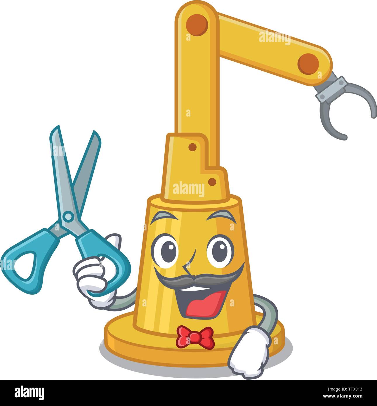 Barber assembly automation machine isolated the mascot Stock Vector ...