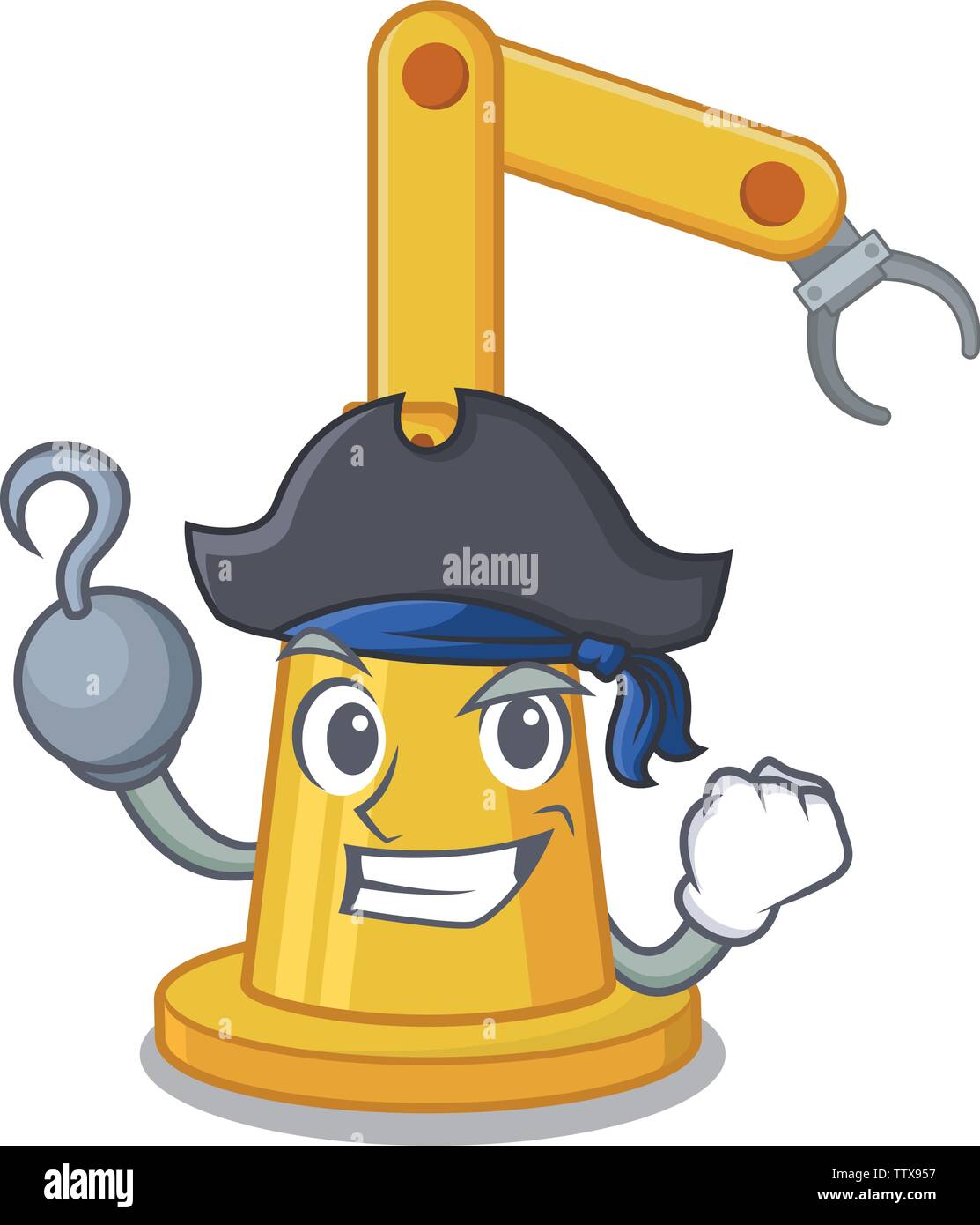Pirate assembly automation machine isolated the mascot Stock Vector ...