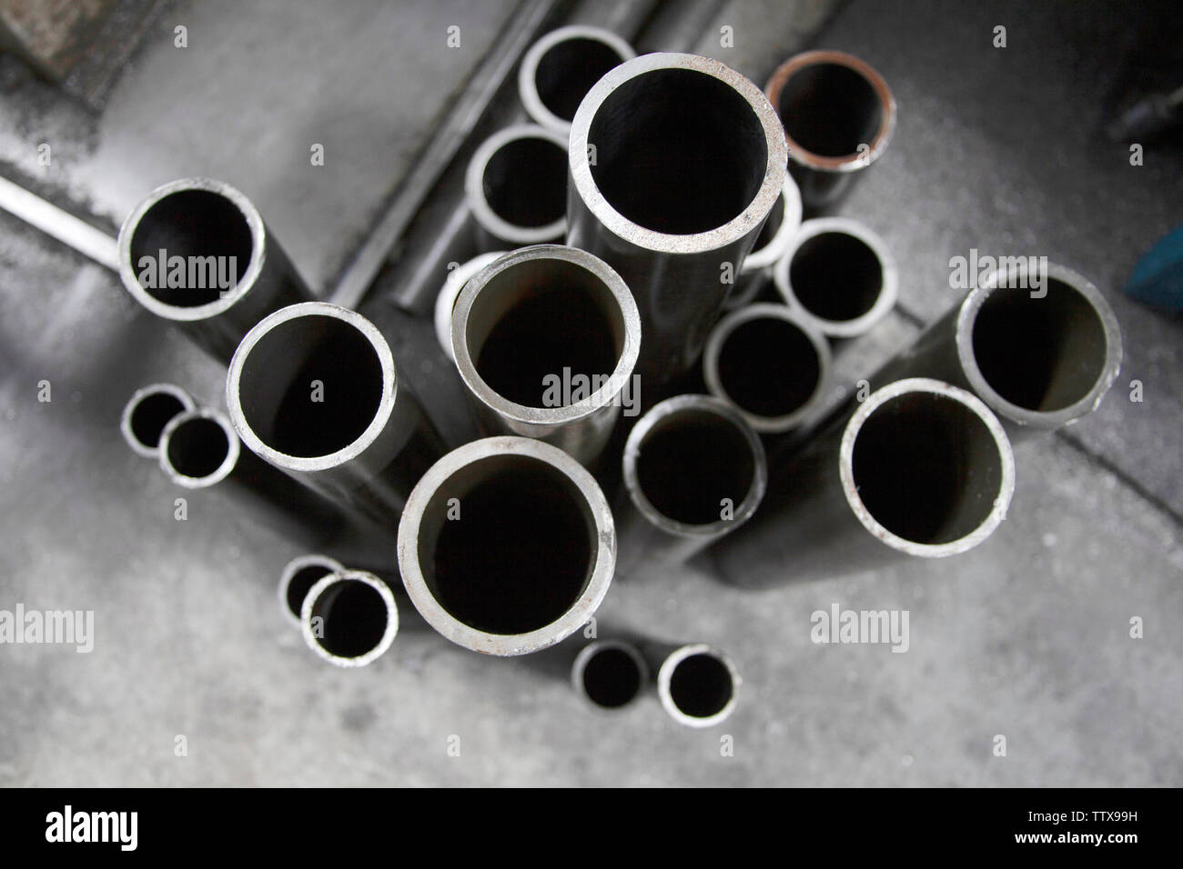 steel pipes in the factory Stock Photo - Alamy