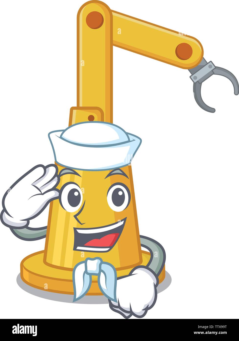 Sailor assembly automation machine isolated the mascot Stock Vector ...