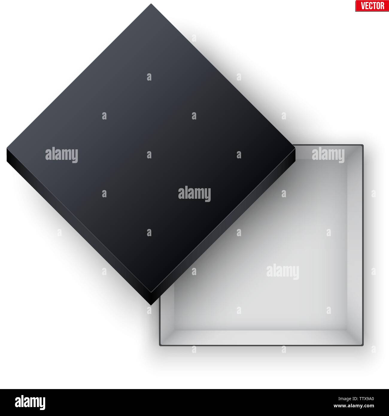 Open black square box hi-res stock photography and images - Alamy