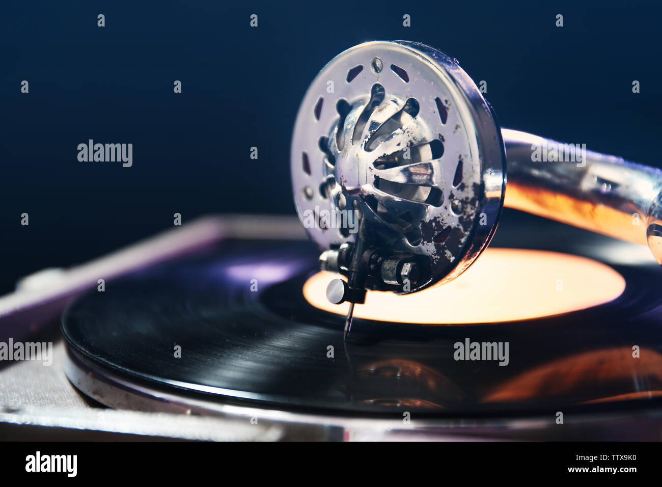 Old gramophone player, closeup Stock Photo - Alamy