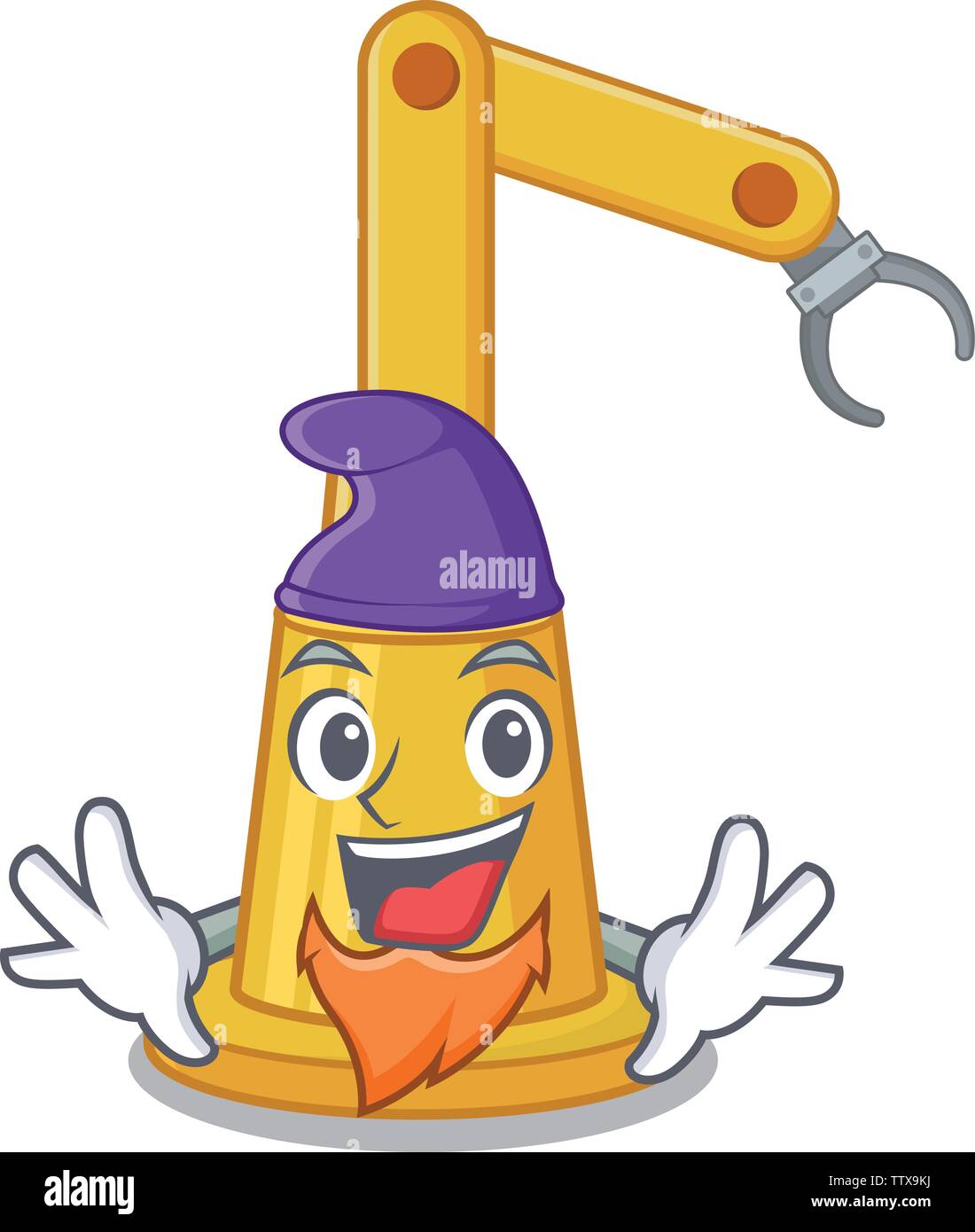 Elf assembly automation machine isolated the mascot Stock Vector Image ...