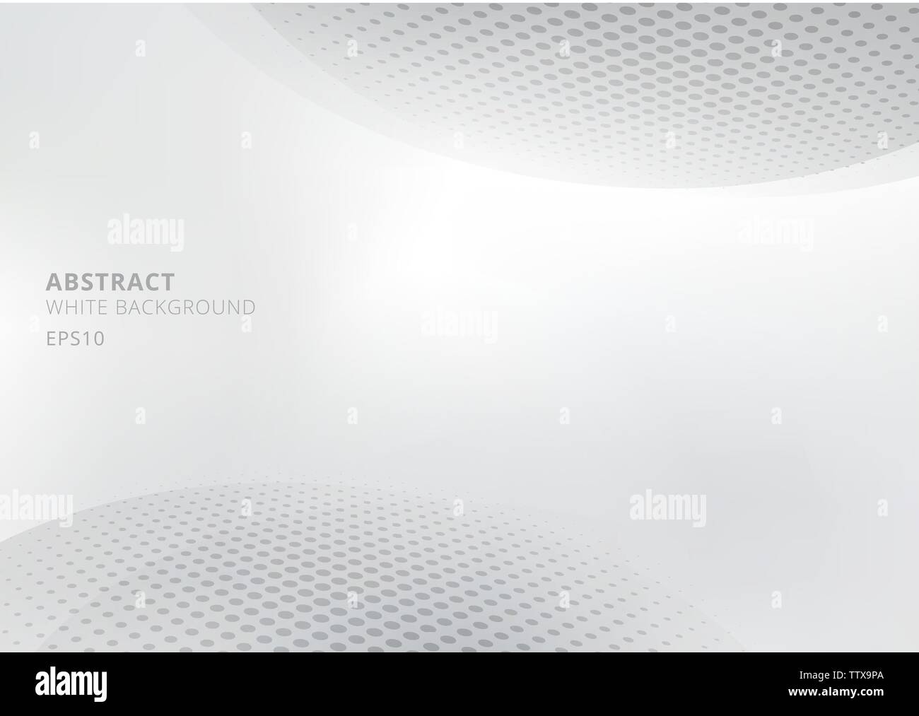 Elegant abstract white and gray gradient background with curved and ...