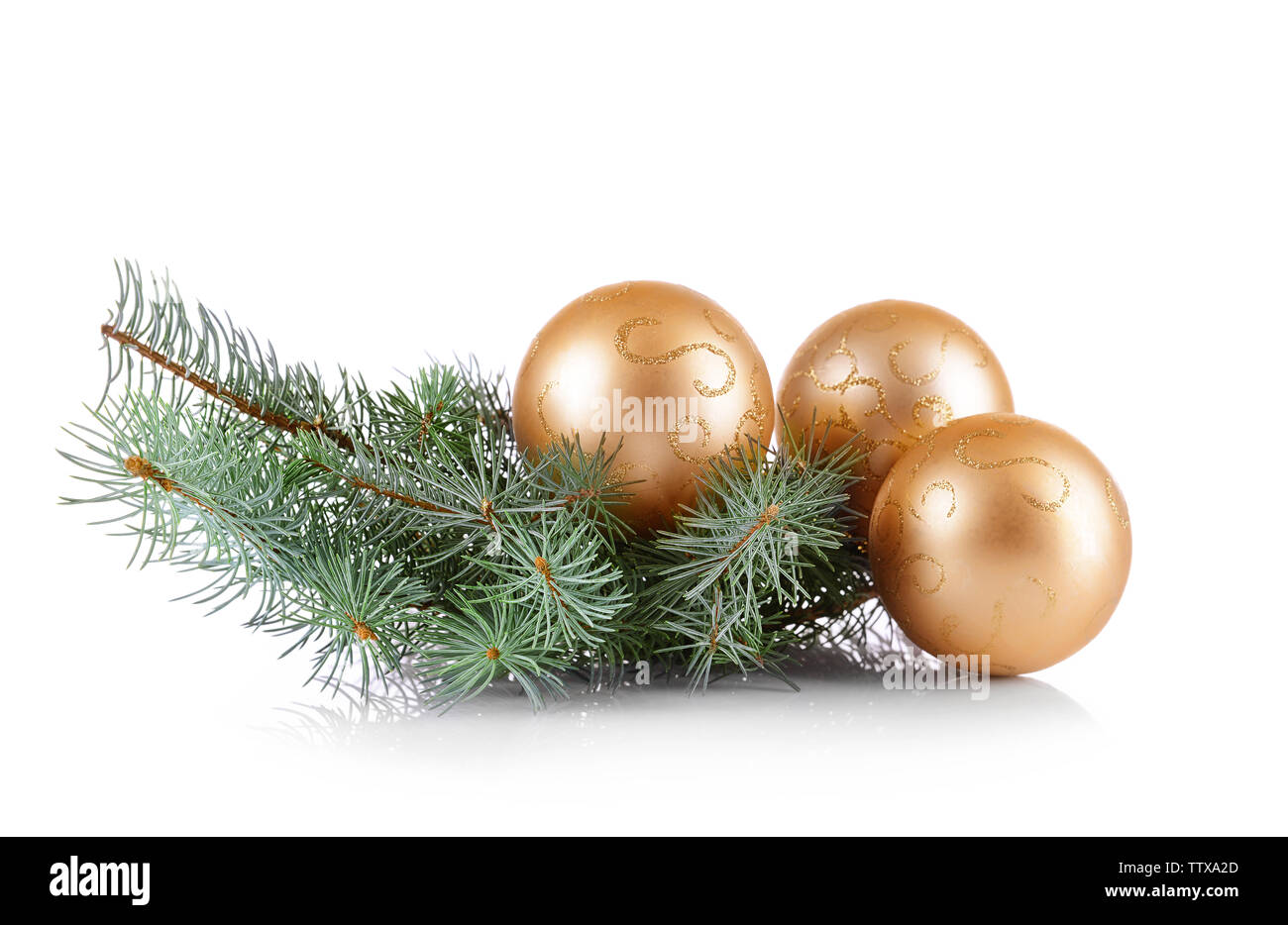 Winter composition xmas baubles Cut Out Stock Images & Pictures - Alamy