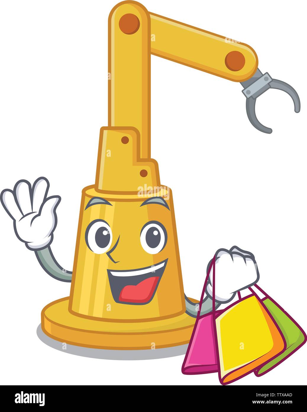 Shopping assembly automation machine the cartoon shape Stock Vector ...