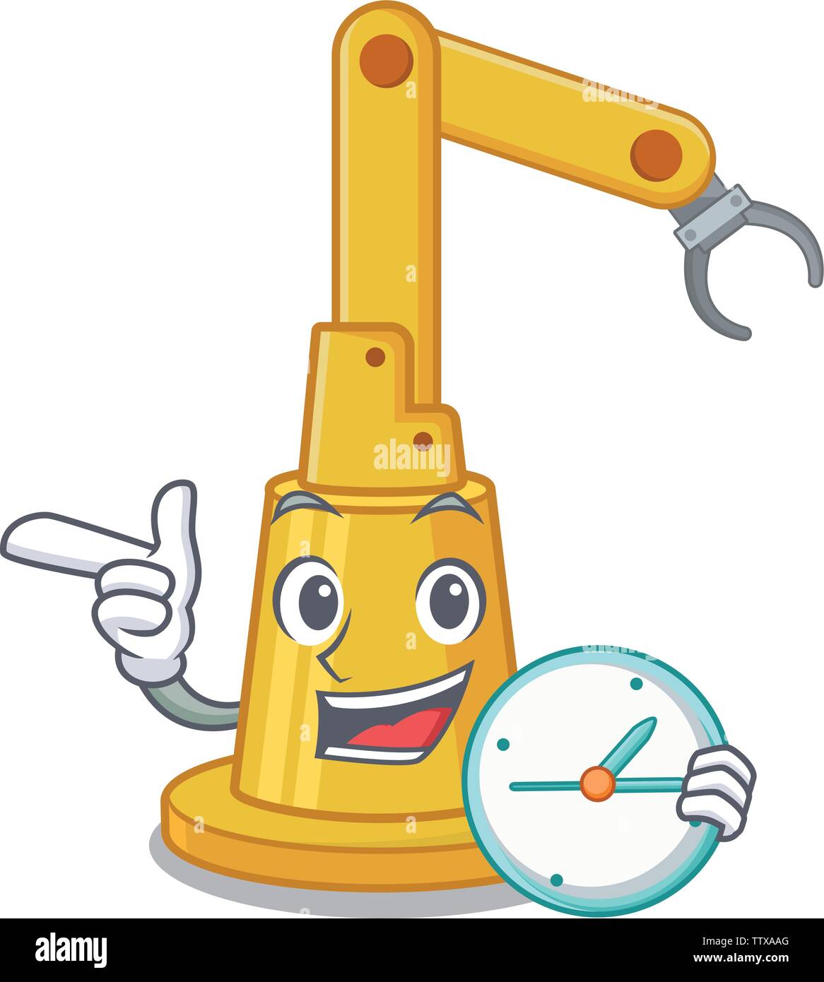 With clock assembly automation machine the cartoon shape Stock Vector ...