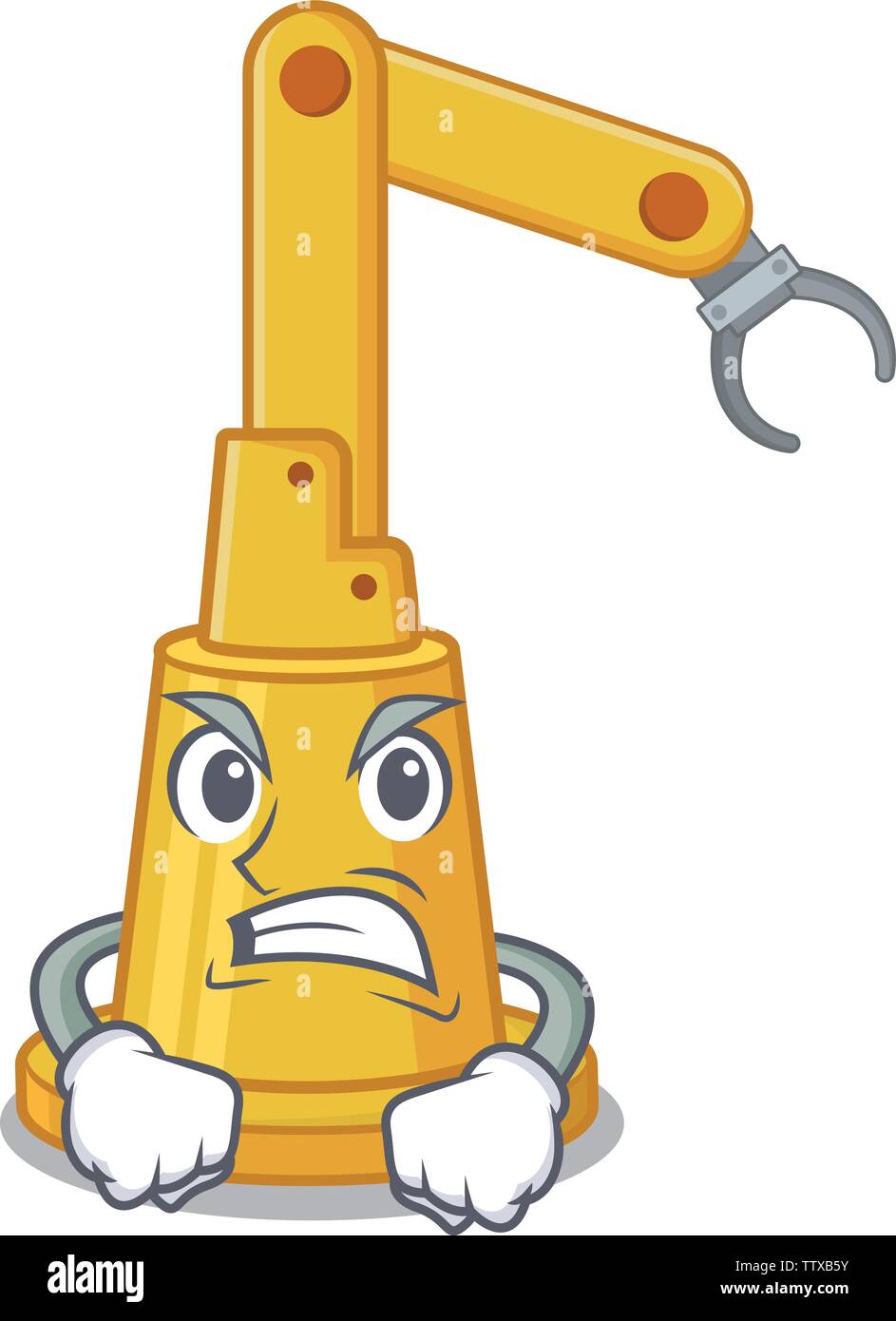 Angry assembly automation machine in character table Stock Vector Image ...