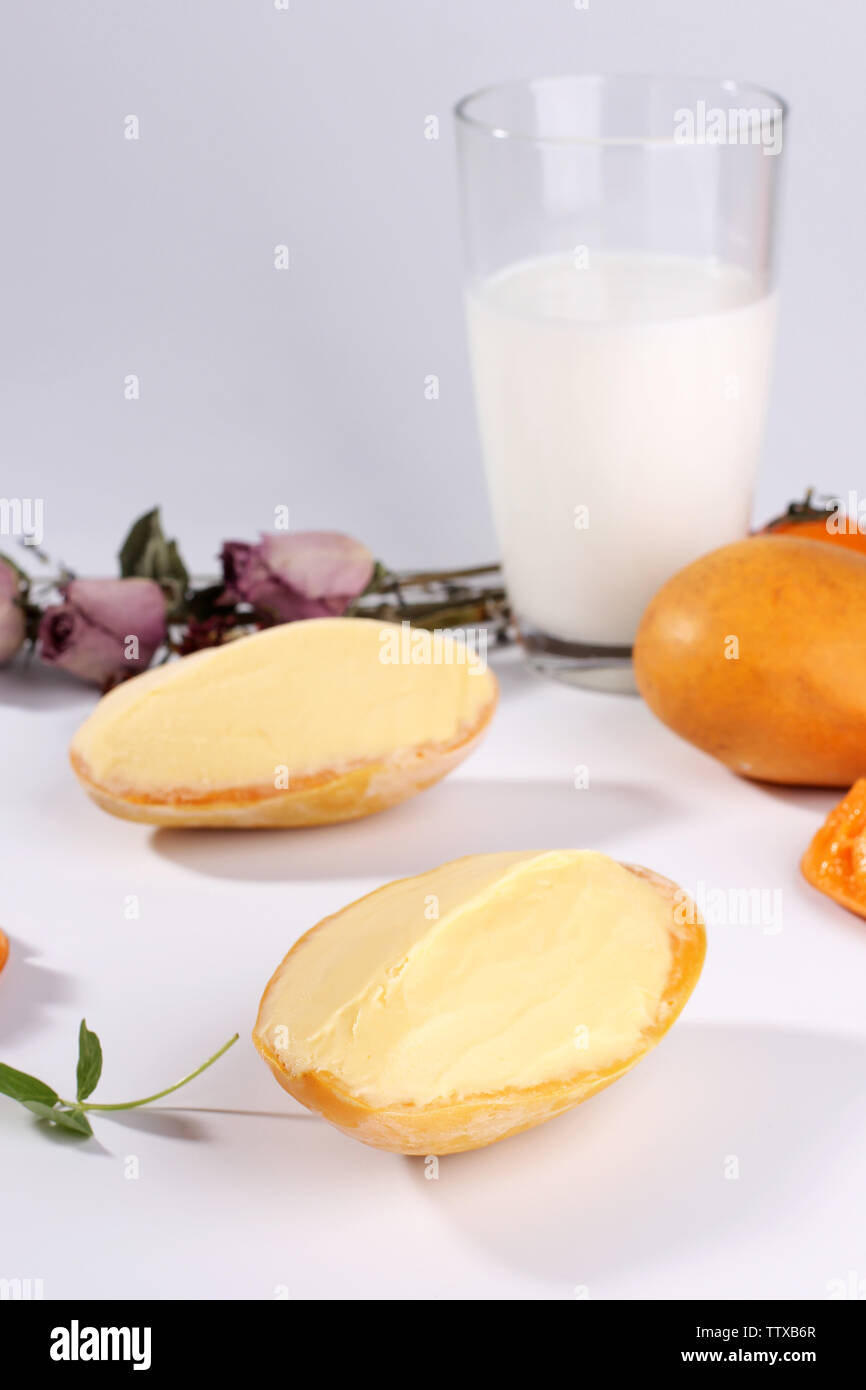 Mango fruit ice cream Stock Photo - Alamy