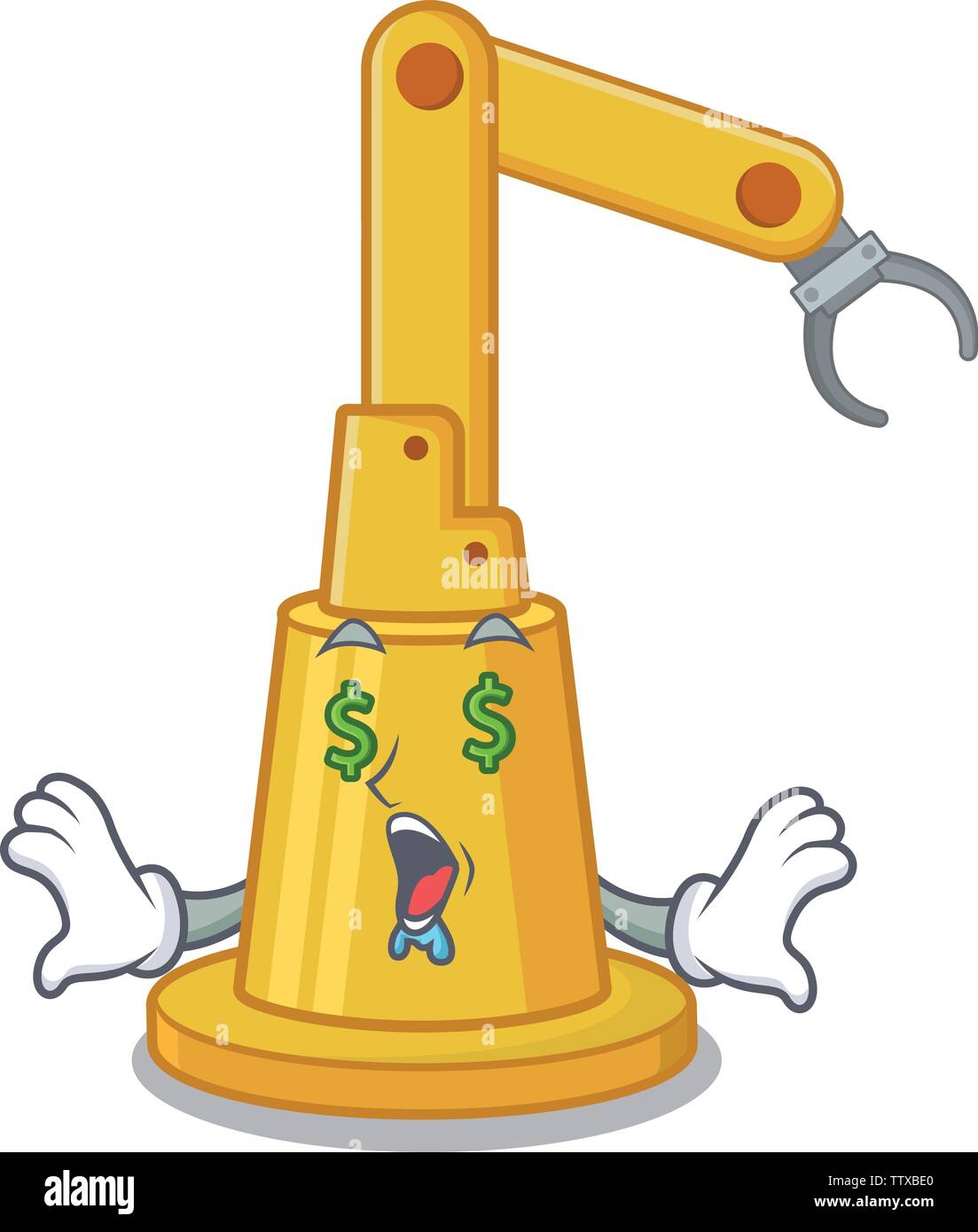 Money eye toy assembly automation machine on cartoon Stock Vector Image ...