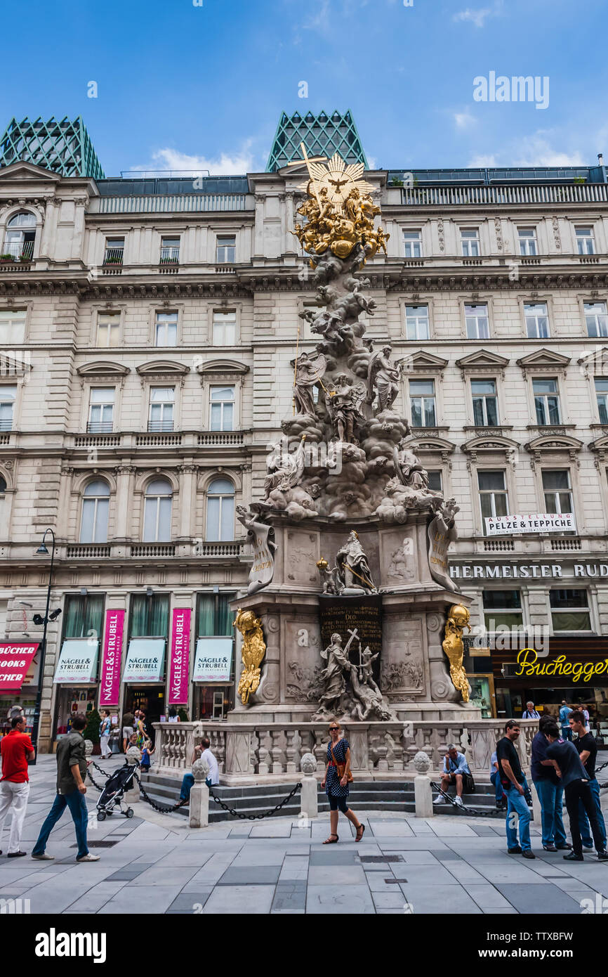 The Plague Column (Pestsäule), or Trinity Column, Vienna Stock Photo ...