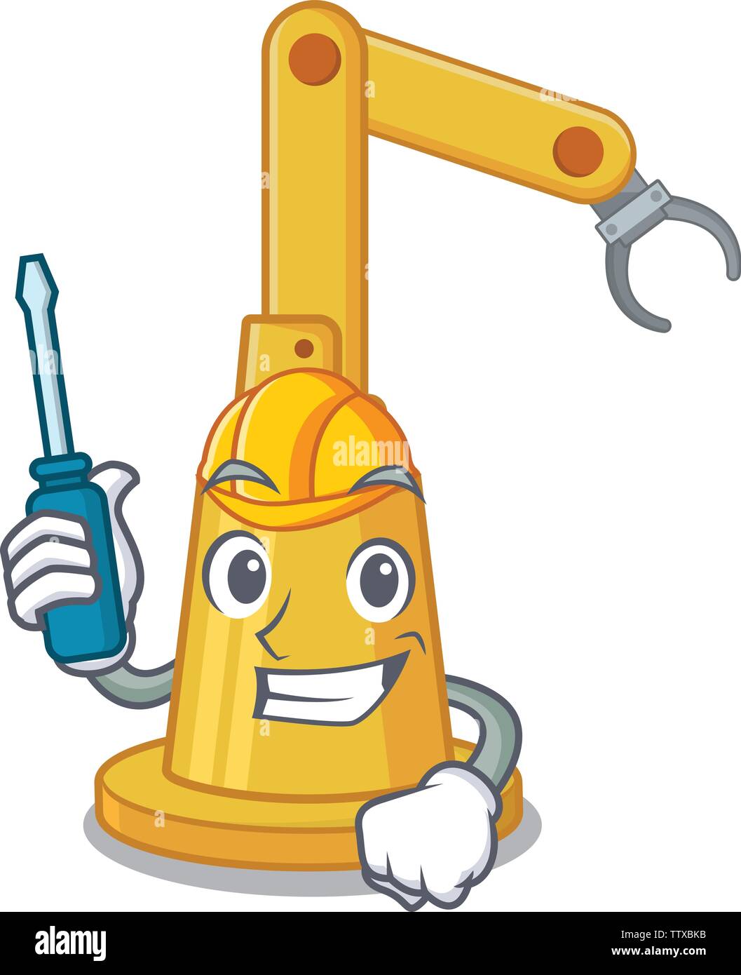 Automotive toy assembly automation machine on cartoon Stock Vector ...