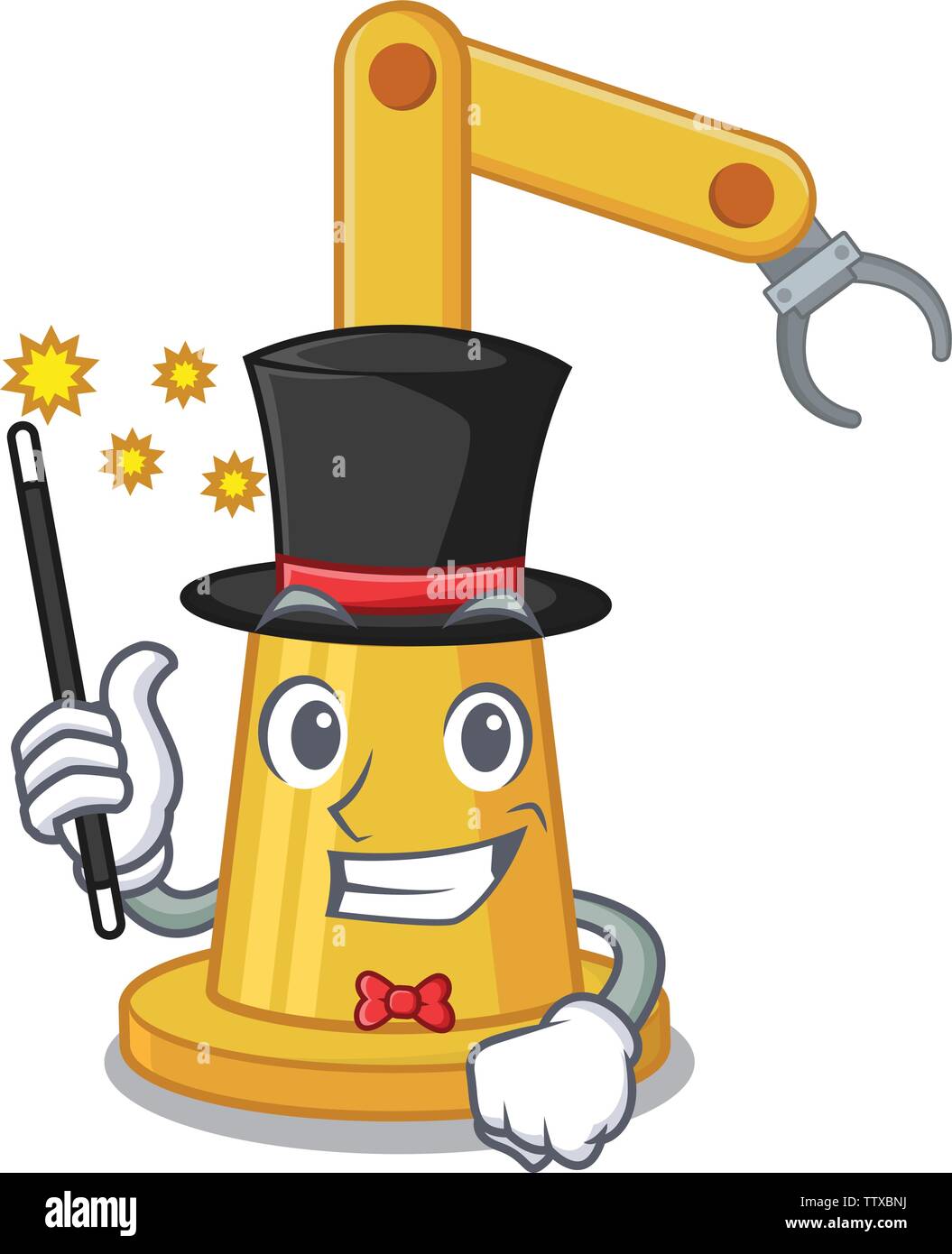 Magician toy assembly automation machine on cartoon Stock Vector Image ...