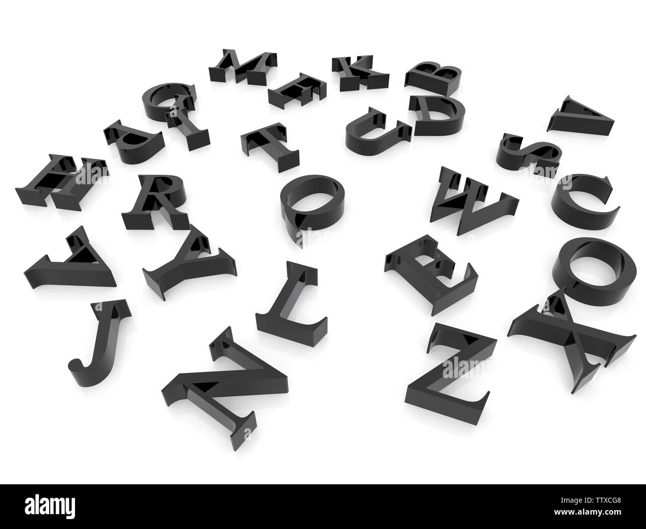 High resolution image alphabet. 3d illustration over white backgrounds ...
