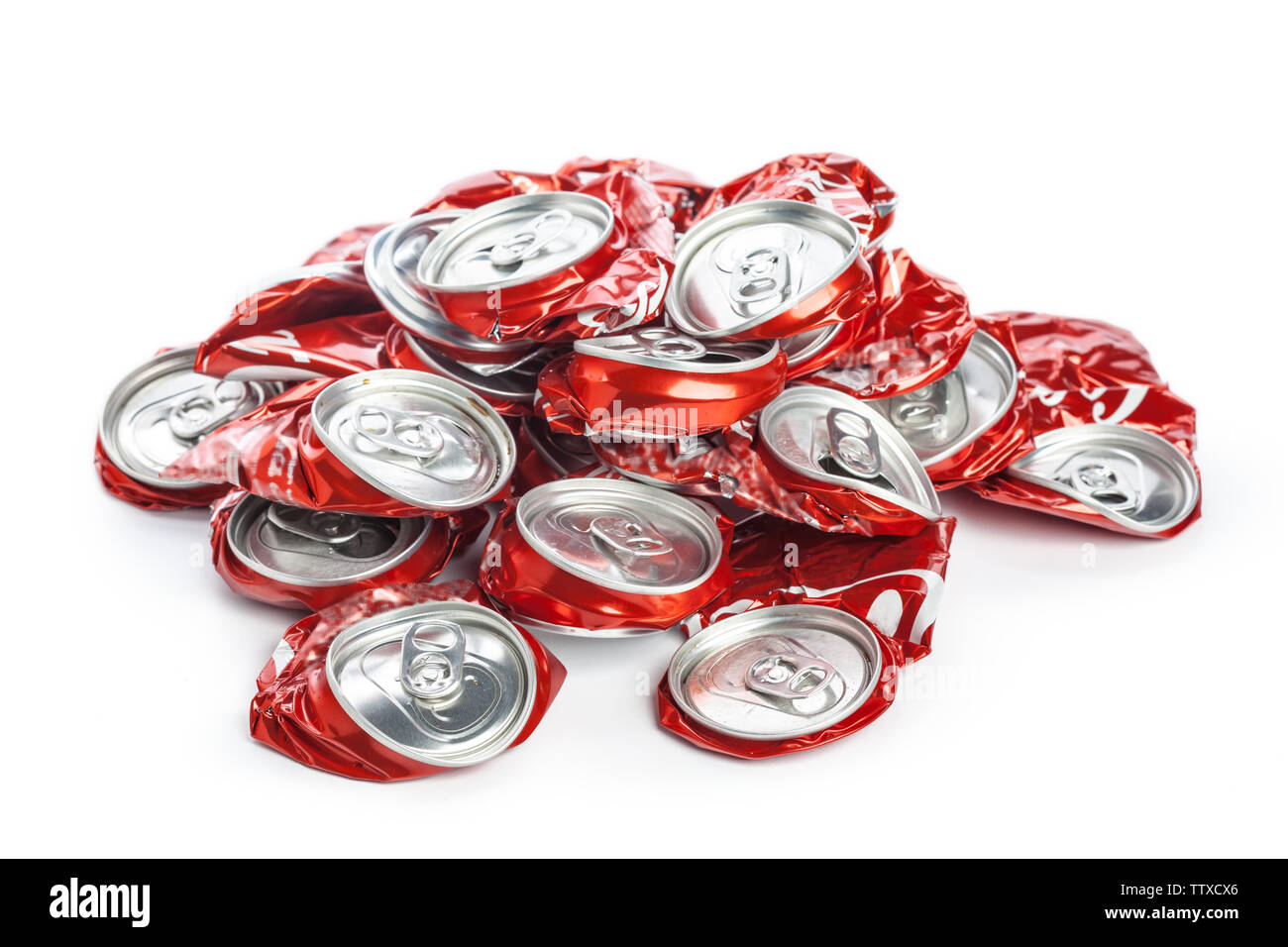 Compressed cans isolated on a white background Stock Photo - Alamy