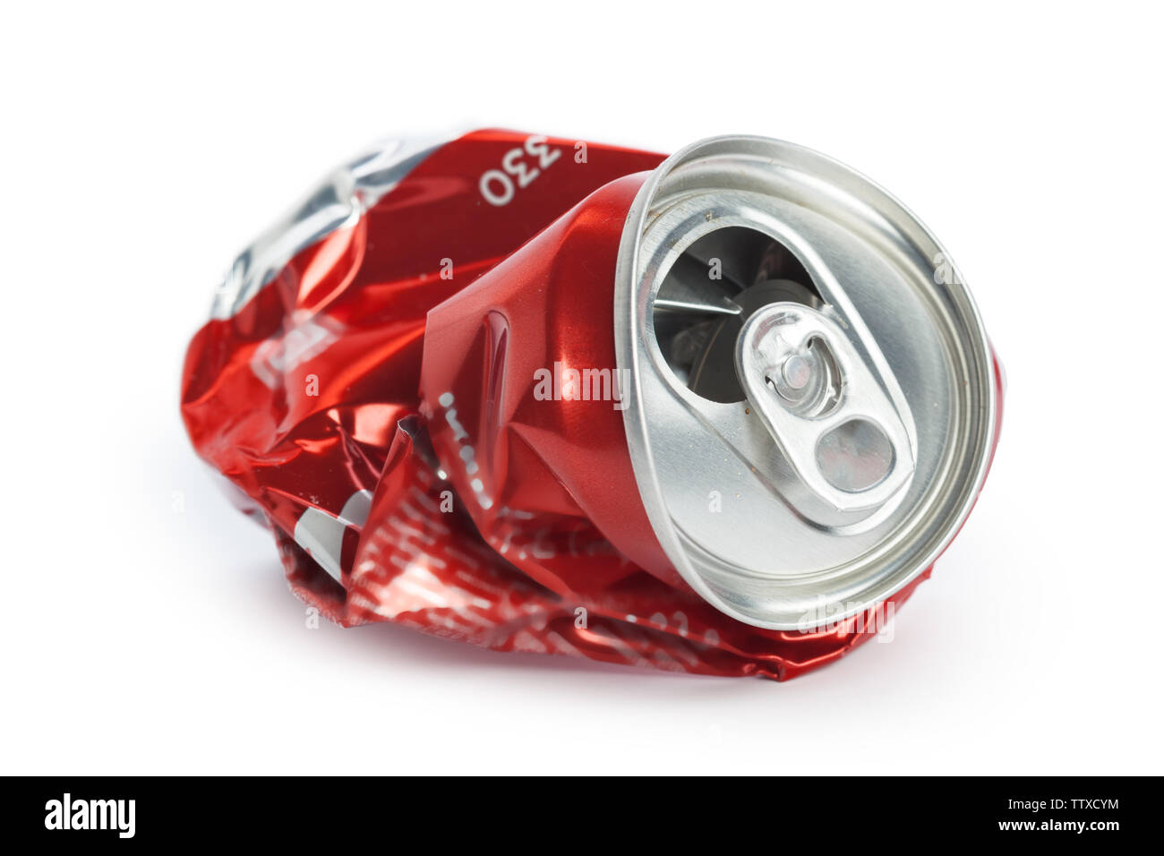 Compressed cans isolated on a white background Stock Photo - Alamy