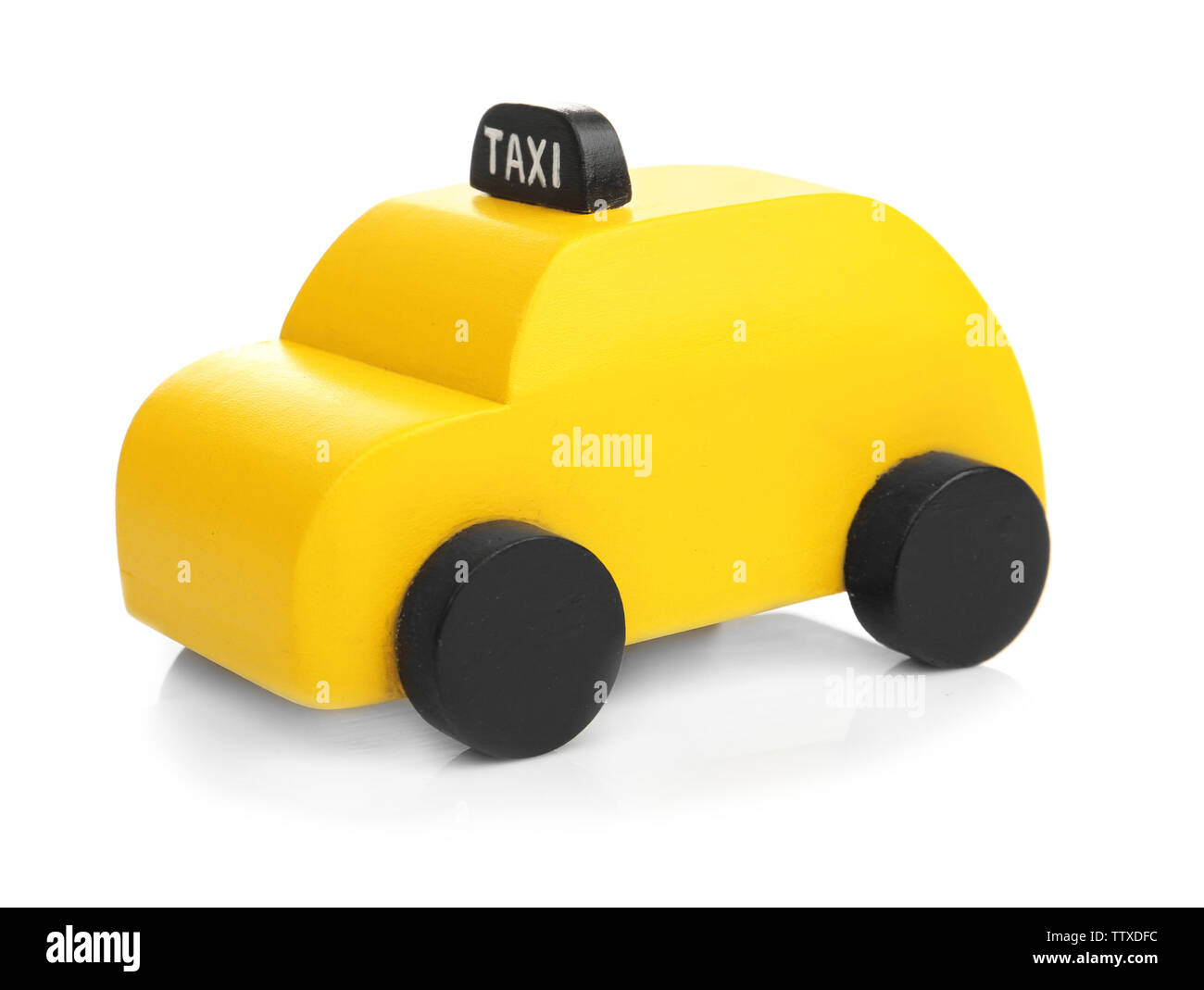 Yellow taxi car toy model Cut Out Stock Images & Pictures - Alamy