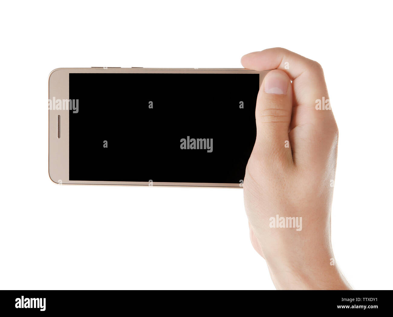 Person holding phone website Cut Out Stock Images & Pictures - Alamy