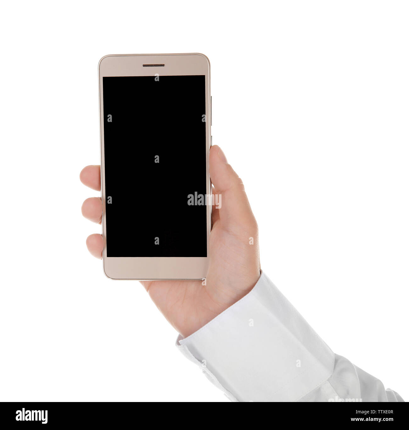 Male hand using smartphone application Cut Out Stock Images & Pictures ...