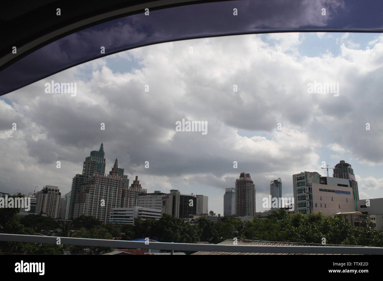 City viewed through a window of a car, Bangkok, Thailand Stock Photo ...